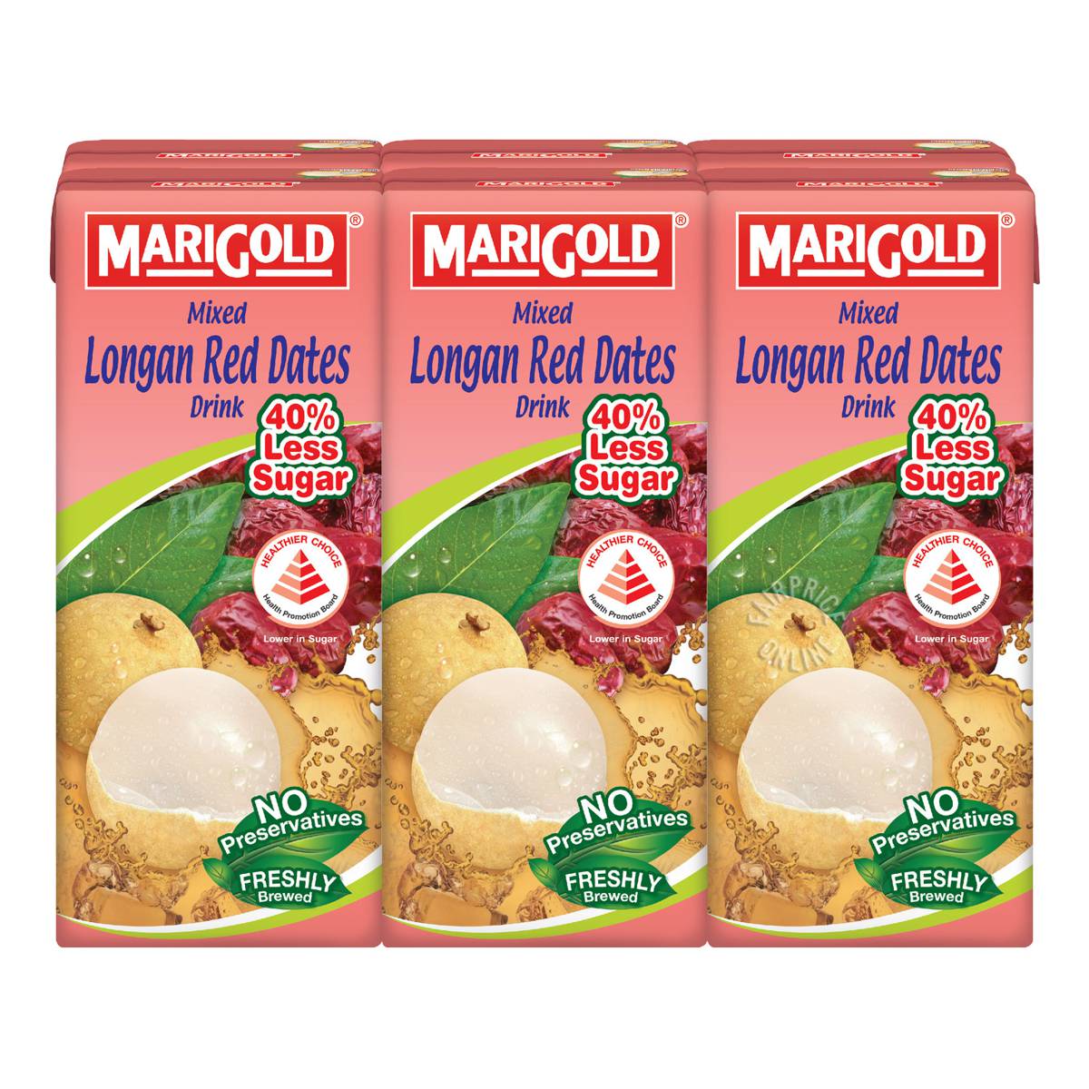 Marigold Packet Drink - Longan Red Dates (Less Sweet) | NTUC FairPrice