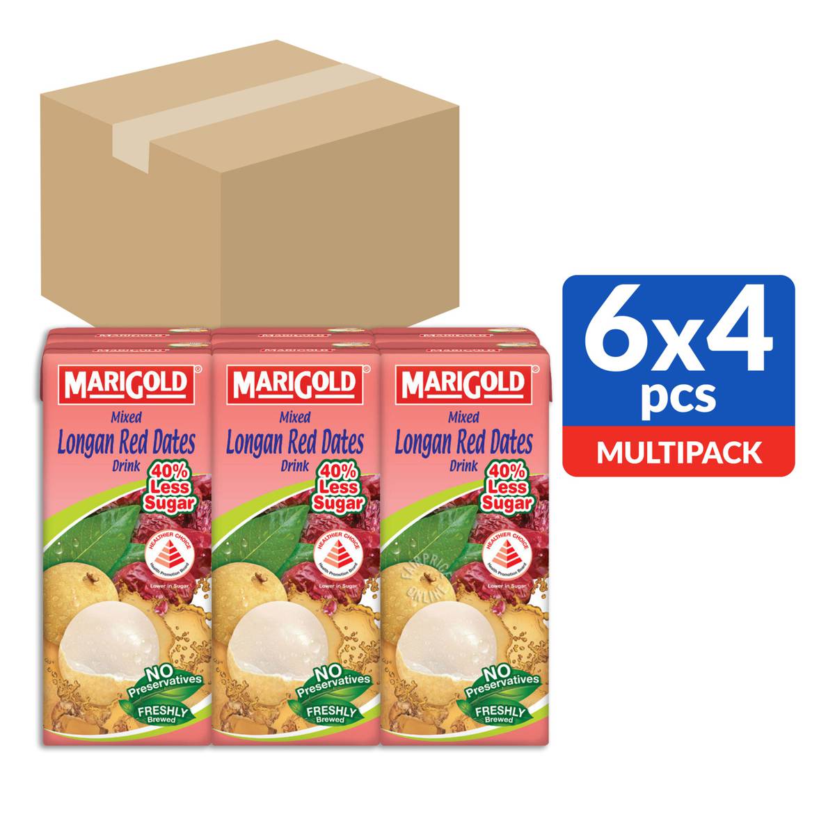 Marigold Packet Drink - Longan Red Dates (Less Sweet) | NTUC FairPrice