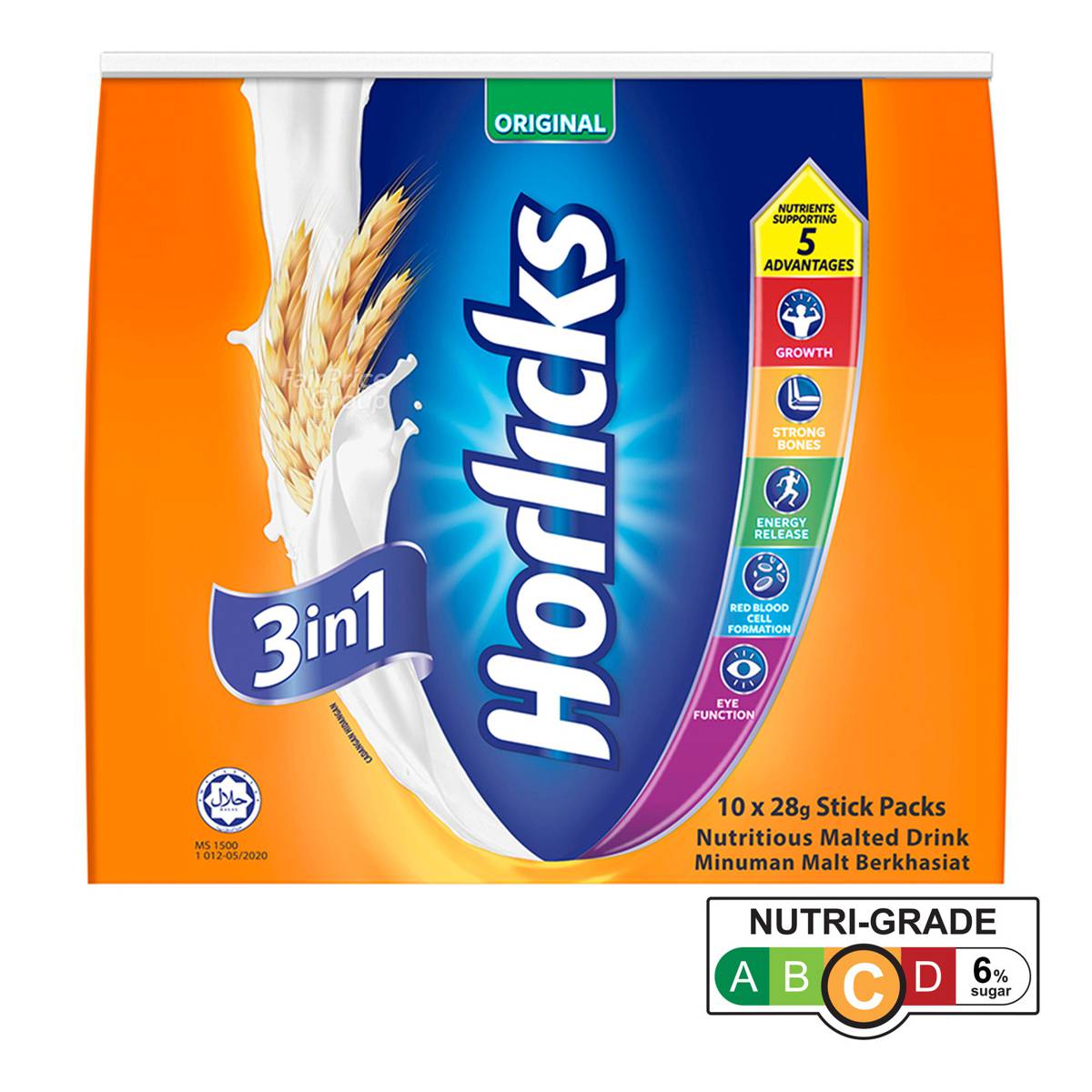 Horlicks 3 in 1 Instant Malted Drink - Original | NTUC FairPrice