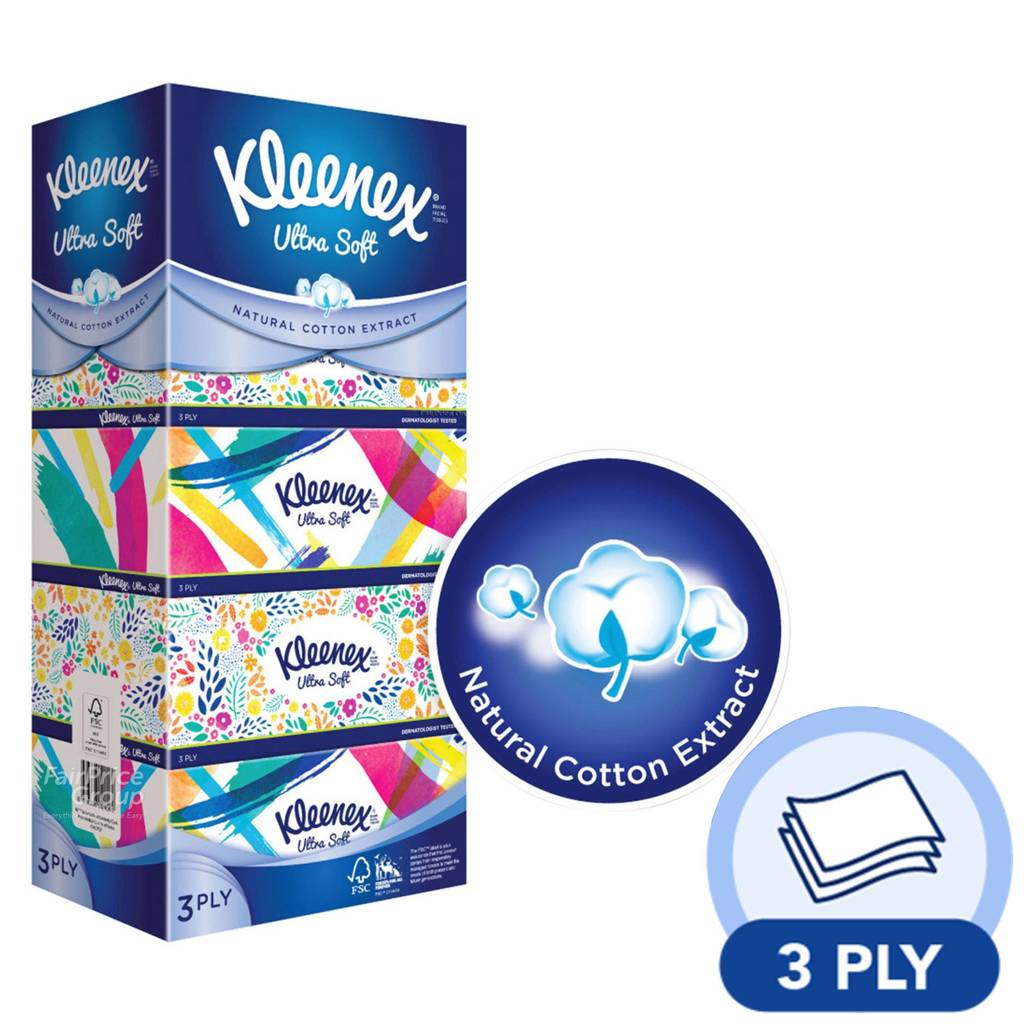 Kleenex Facial Tissue Box - Floral (3ply) | NTUC FairPrice