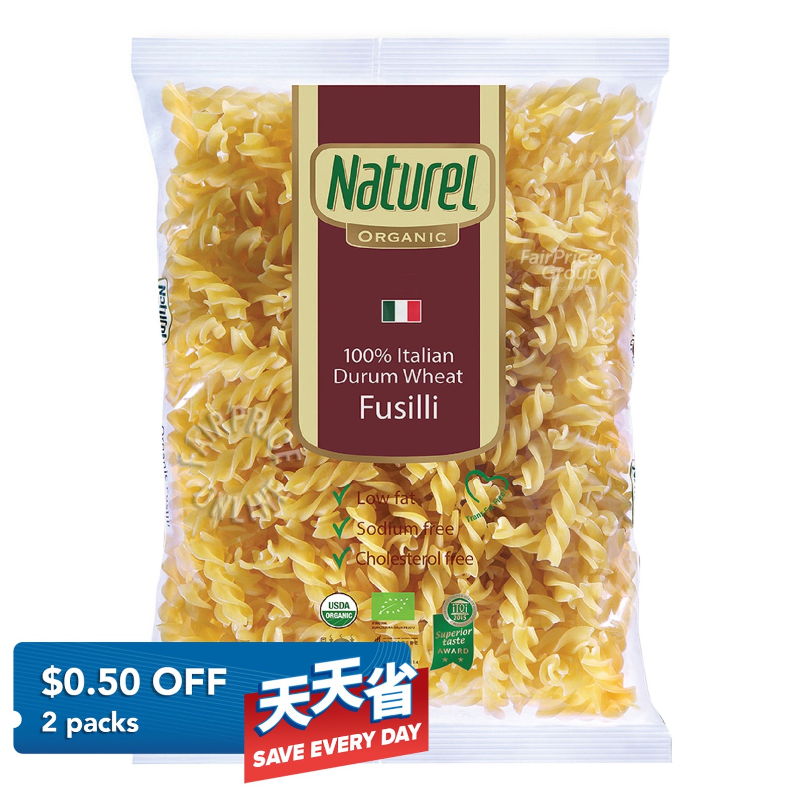 Naturel Organic Pasta - Fusilli | NTUC FairPrice