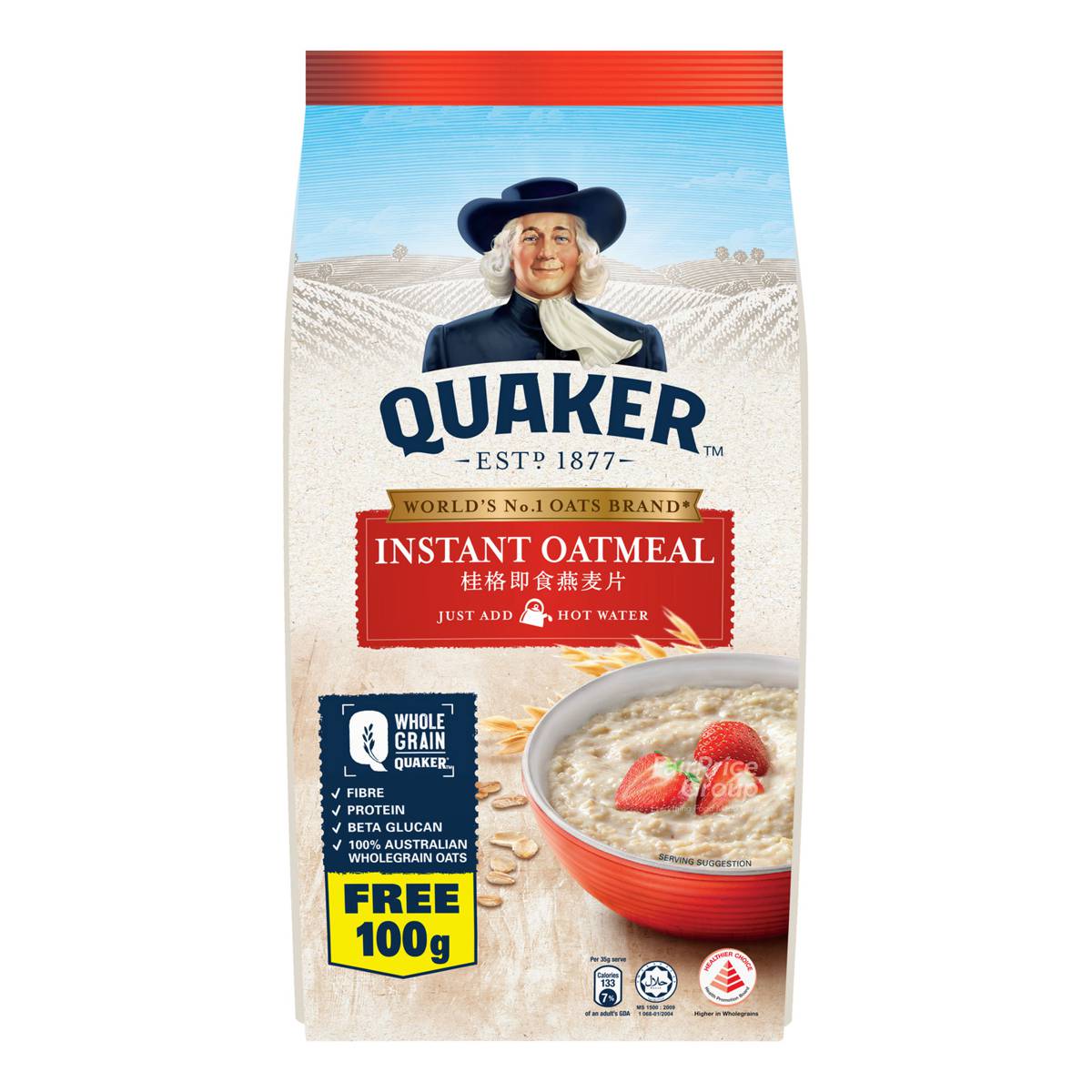 Quaker Oats Oatmeal - Instant (Value Pack) | NTUC FairPrice