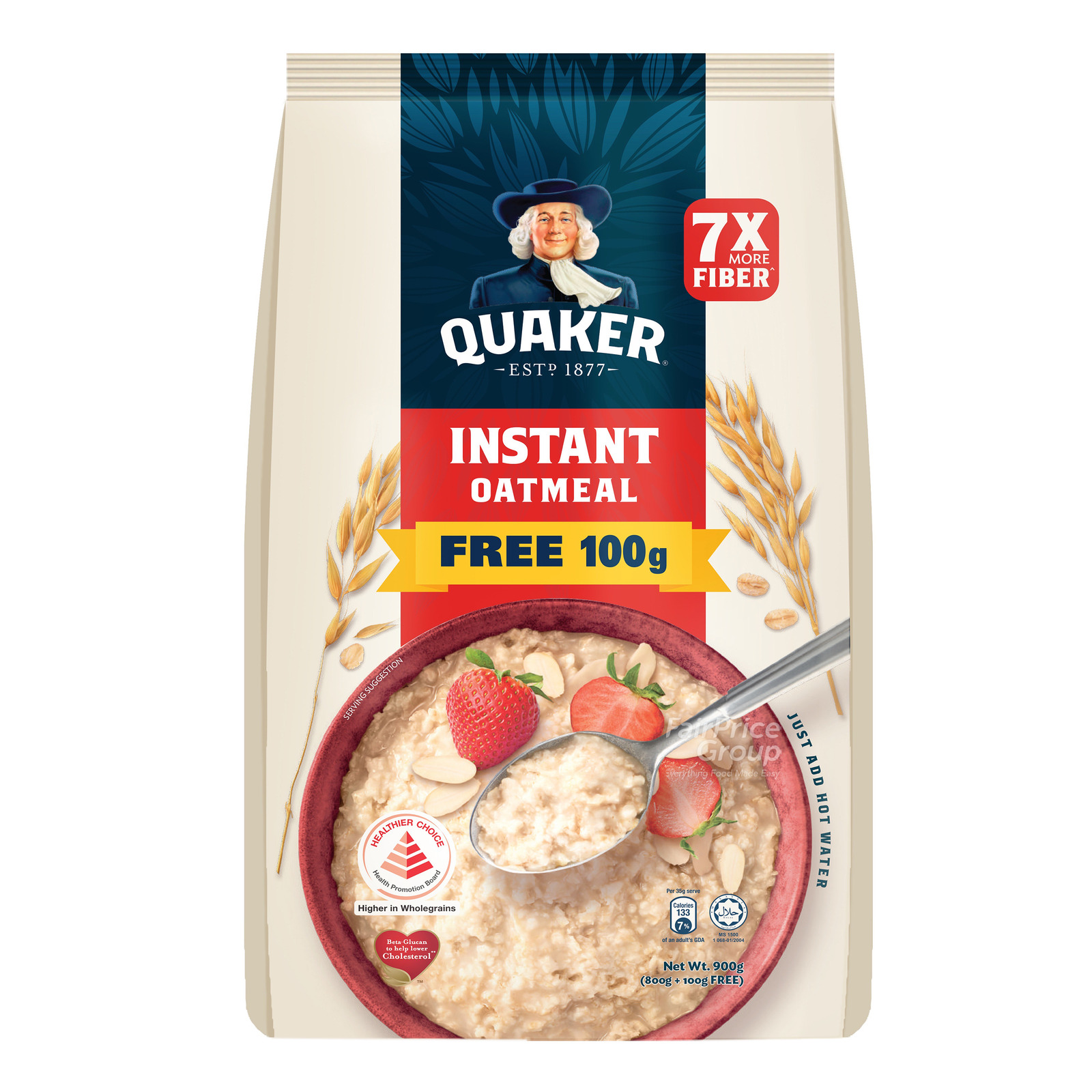 Quaker Oats Instant Oatmeal - Smooth & Creamy (Free 100g) | NTUC FairPrice