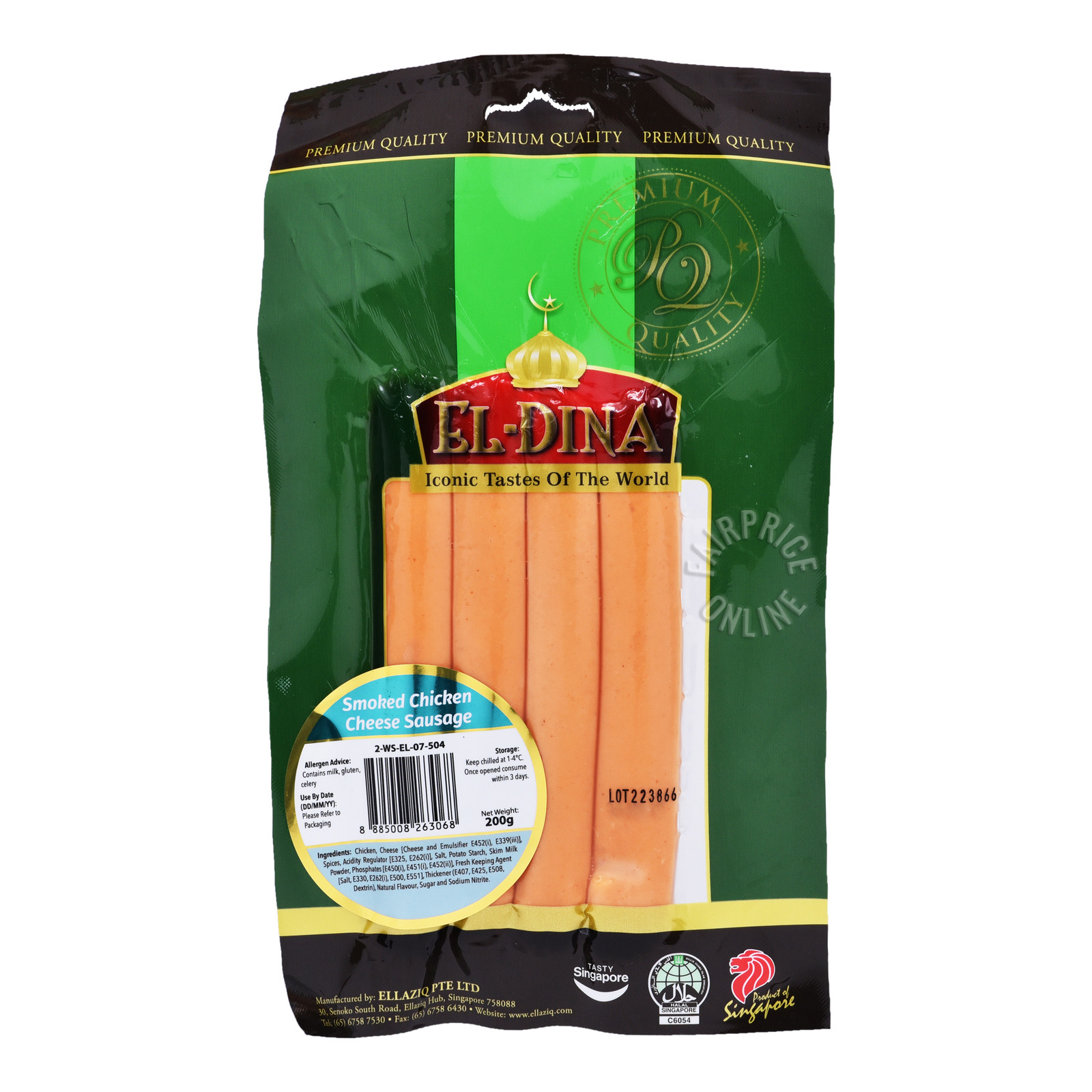 El-Dina Smoked Chicken Cheese Sausage | NTUC FairPrice