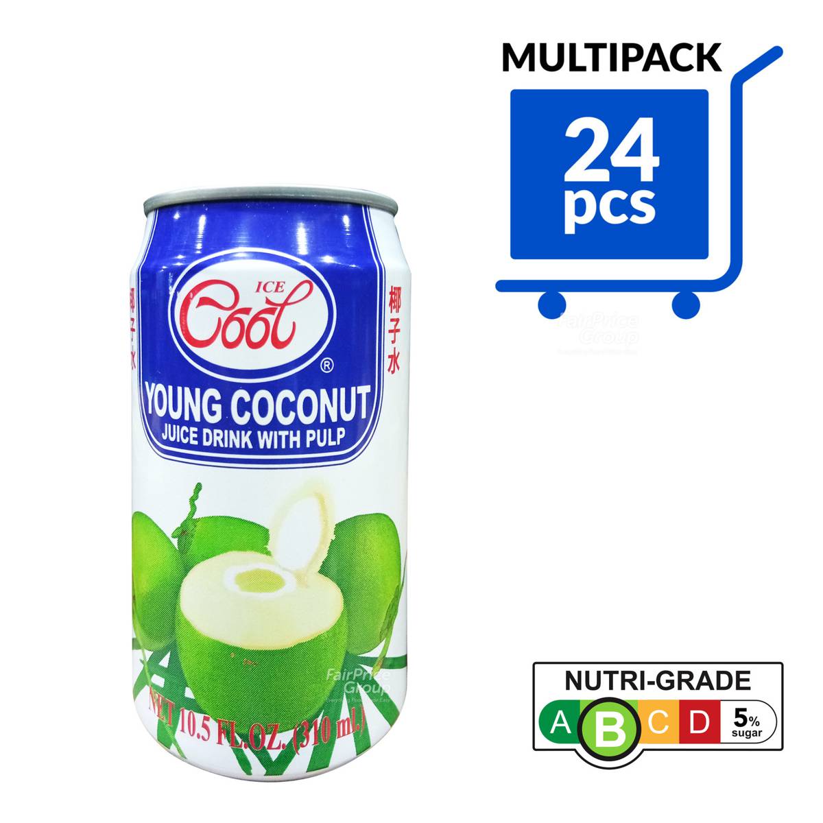 Ice Cool Young Coconut Can Juice - Pulp | NTUC FairPrice