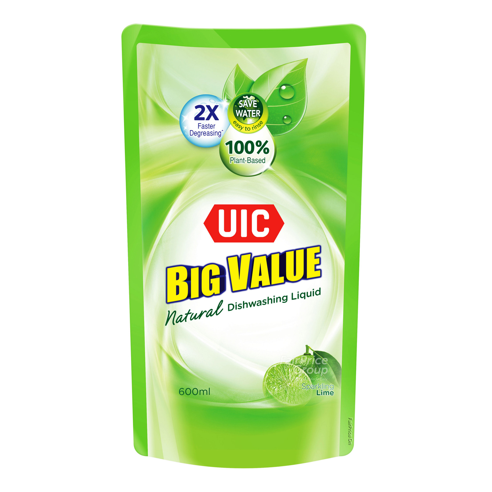 UIC Big Value Natural Dishwashing Liquid Refill - Lime | NTUC FairPrice