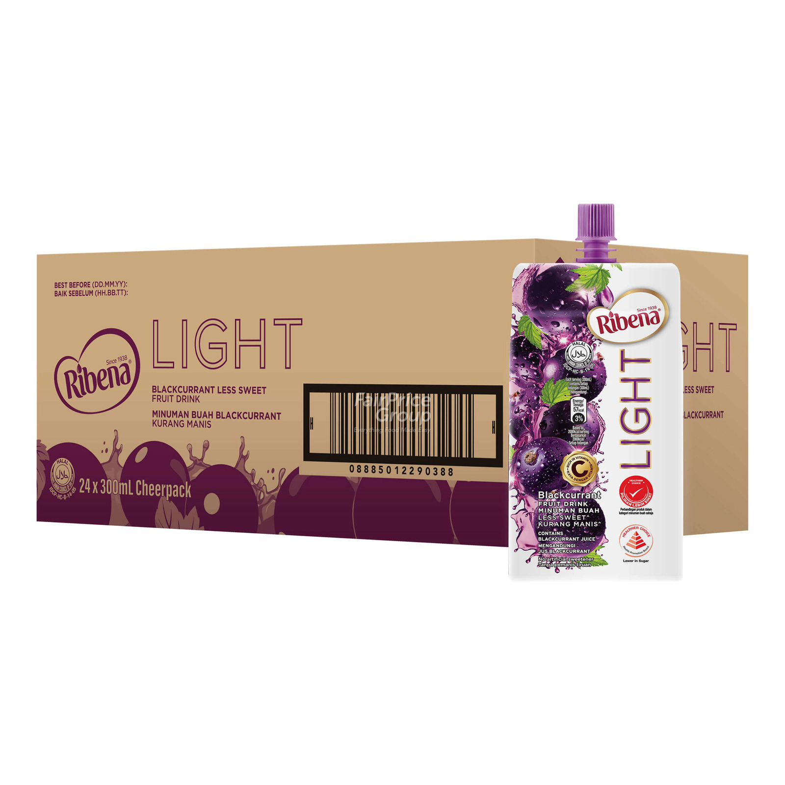 Ribena Blackcurrant Fruit Packet Drink - Less Sweet | NTUC FairPrice