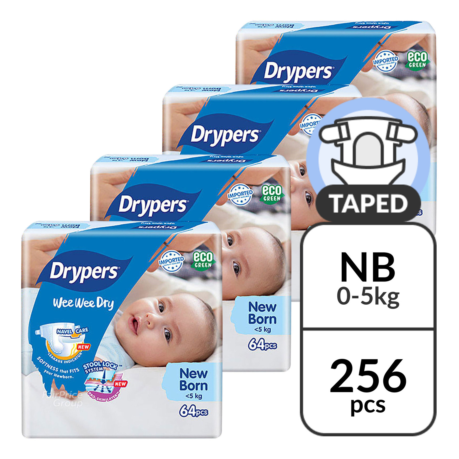 Drypers Wee Wee Dry Diapers - New Born (0-5kg) | NTUC FairPrice