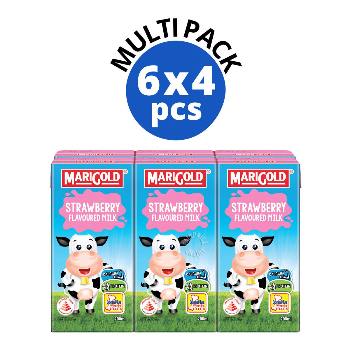 Marigold UHT Packet Milk - Strawberry | NTUC FairPrice