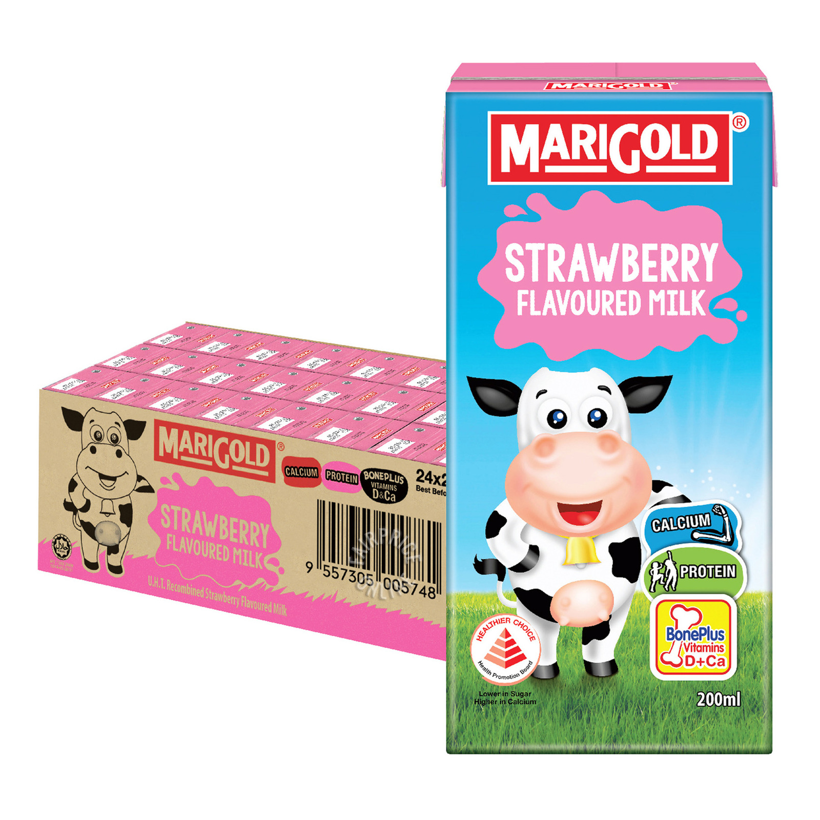 Marigold UHT Packet Milk - Strawberry | NTUC FairPrice
