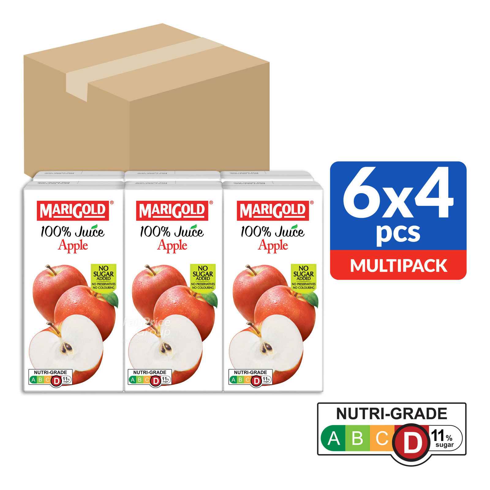 Marigold 100% Packet Juice - Apple | NTUC FairPrice