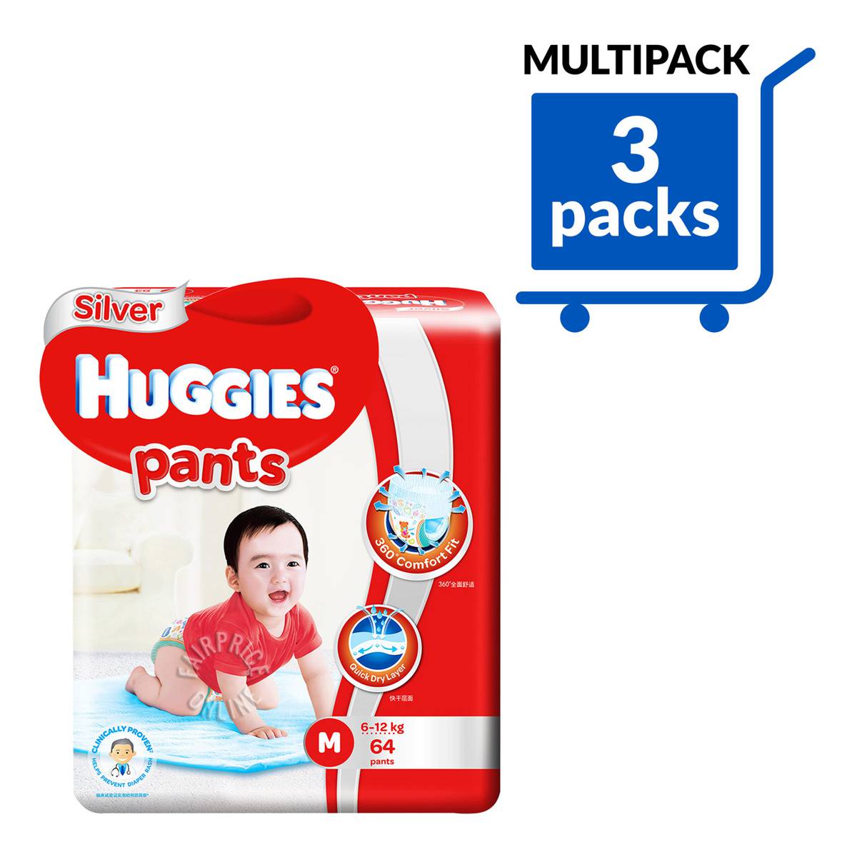 Huggies Silver Pants - M (6 - 12kg) | NTUC FairPrice