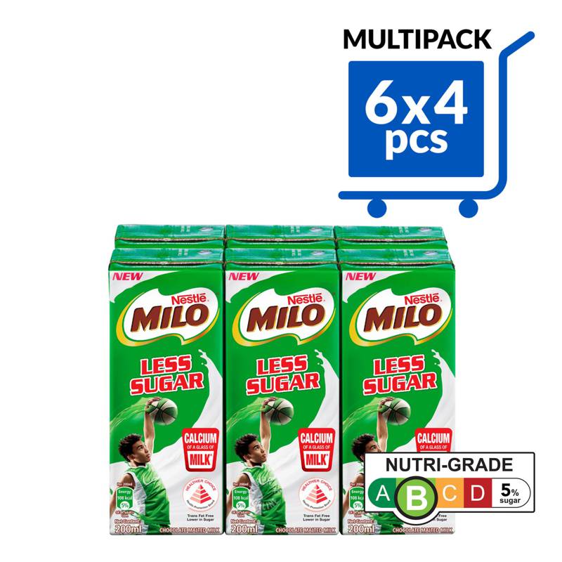 Milo Chocolate Malt Milk UHT Packet Drink -Less Sugar | NTUC FairPrice