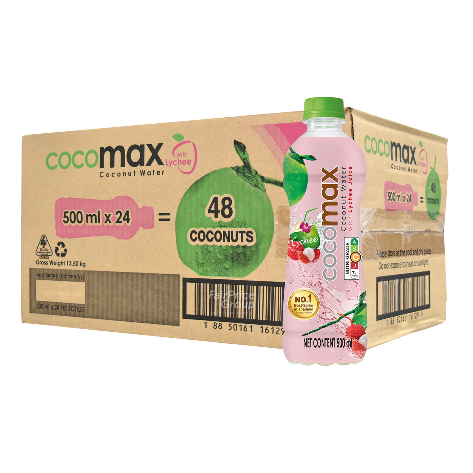 Cocomax 100% Coconut Bottle Water with Lychee | NTUC FairPrice