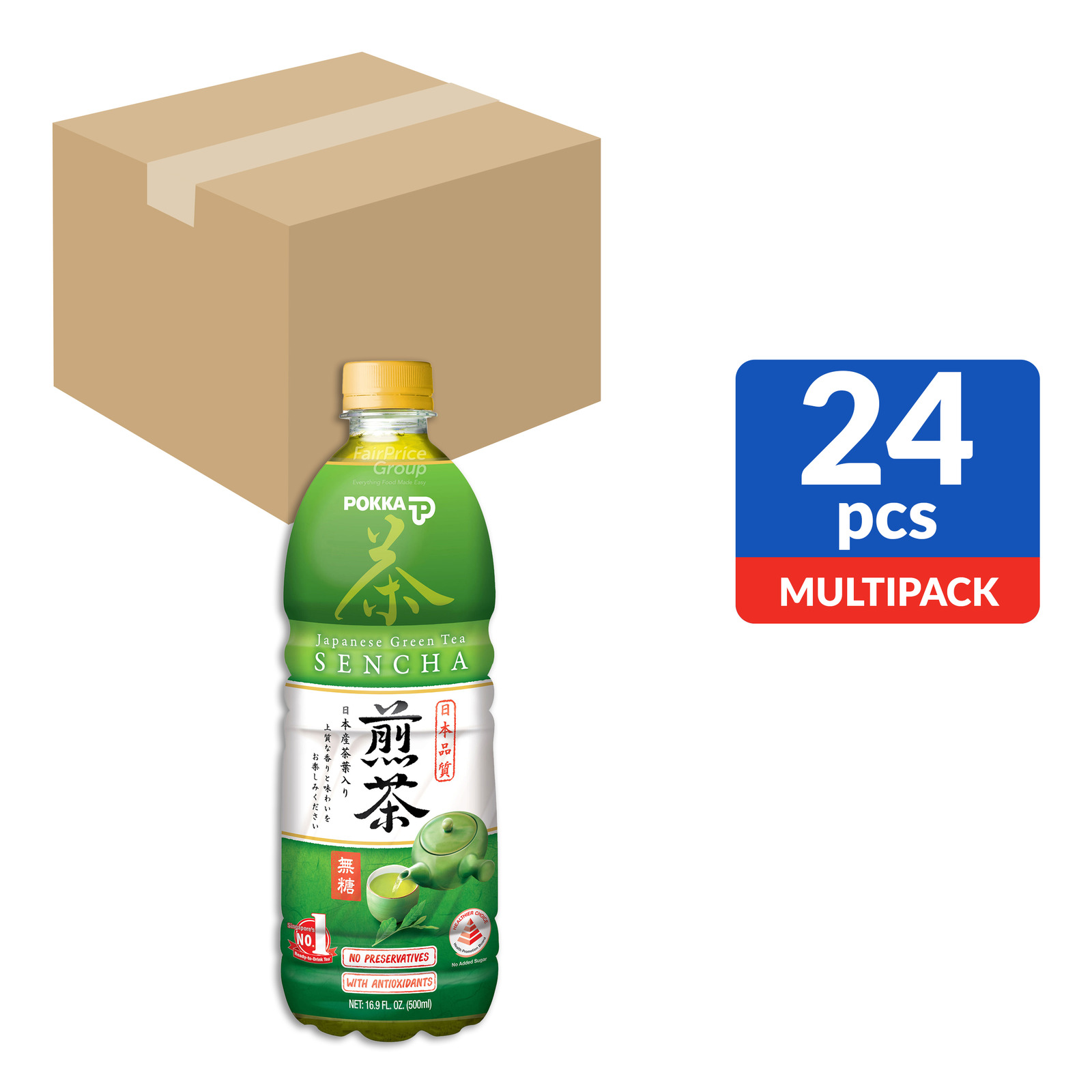 Pokka Bottle Drink Sencha Japanese Green Tea - No Sugar | NTUC FairPrice