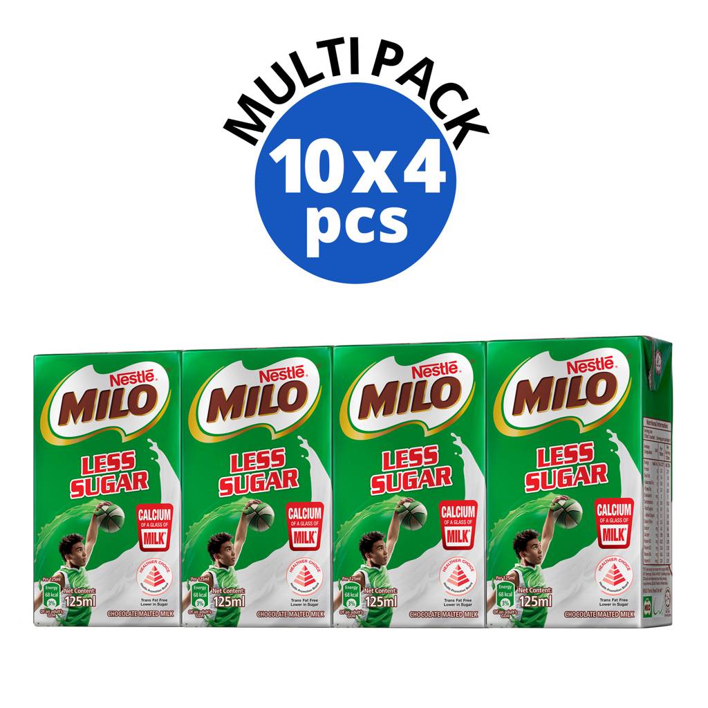 Milo Chocolate Malt Milk UHT Packet Drink -Less Sugar | NTUC FairPrice