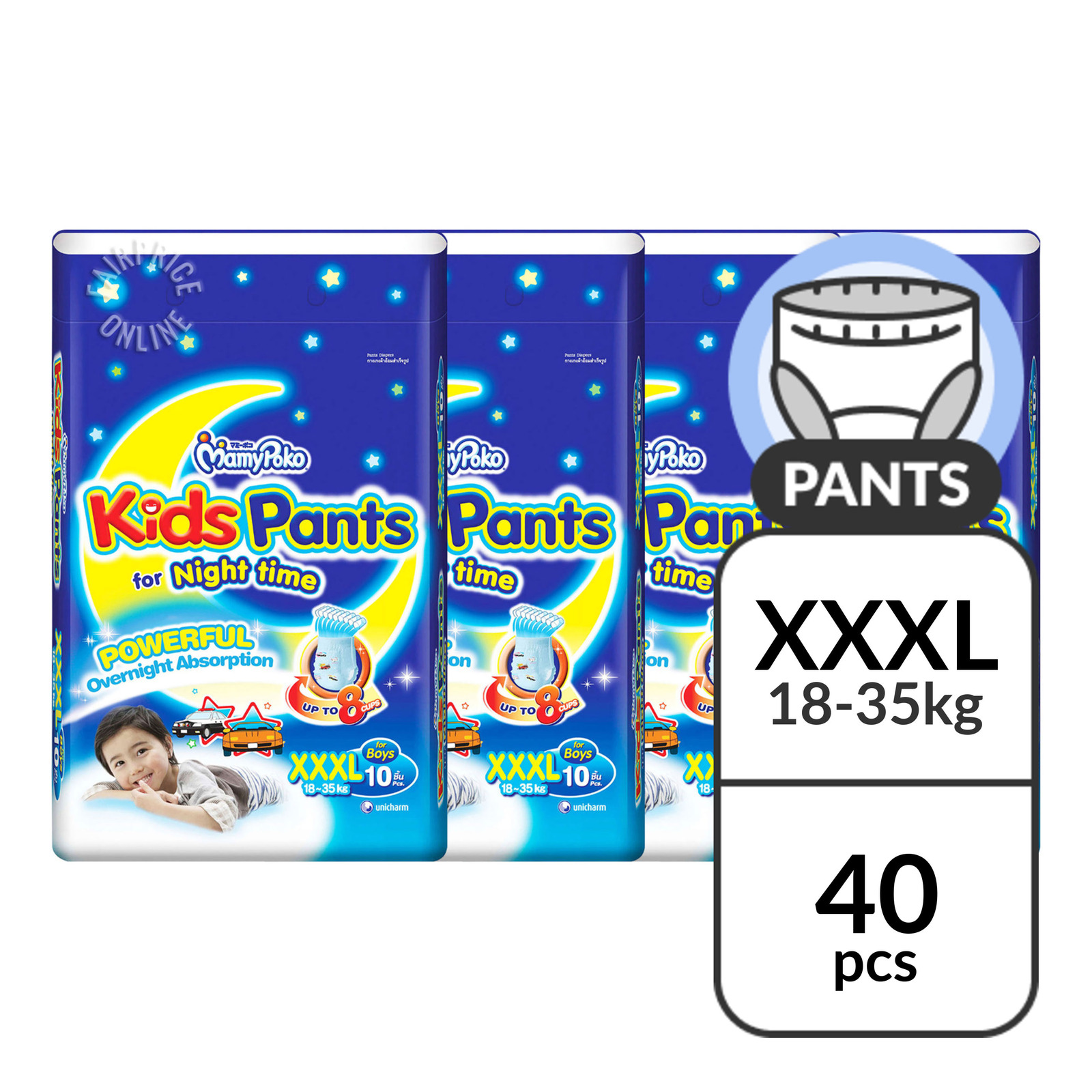 MamyPoko Kids Boy Diaper Pants - XXXL (18-35kg) | NTUC FairPrice