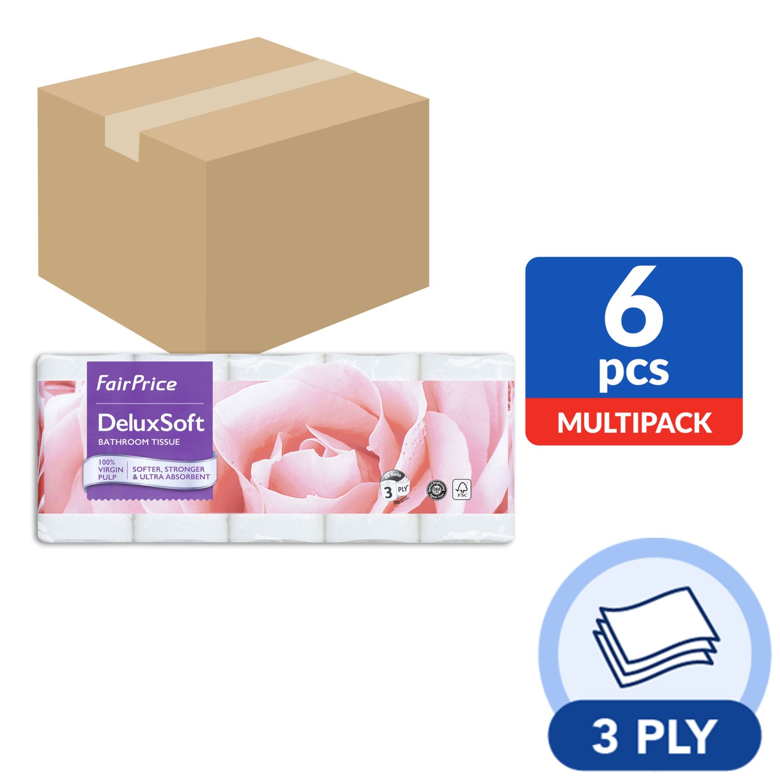 FairPrice Deluxe Soft Bathroom Tissues- 3 Ply | NTUC FairPrice