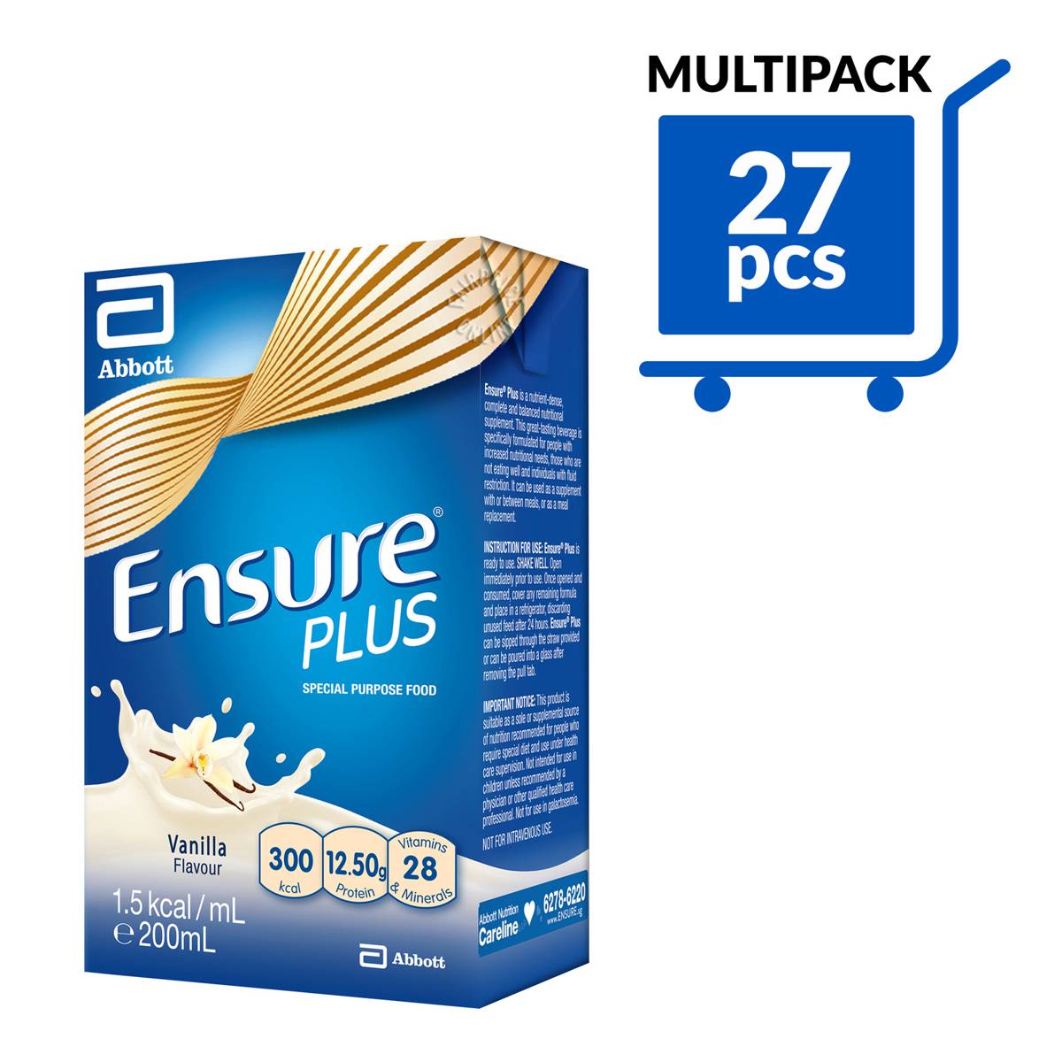Abbott Ensure Plus Packet Milk - Vanilla | NTUC FairPrice