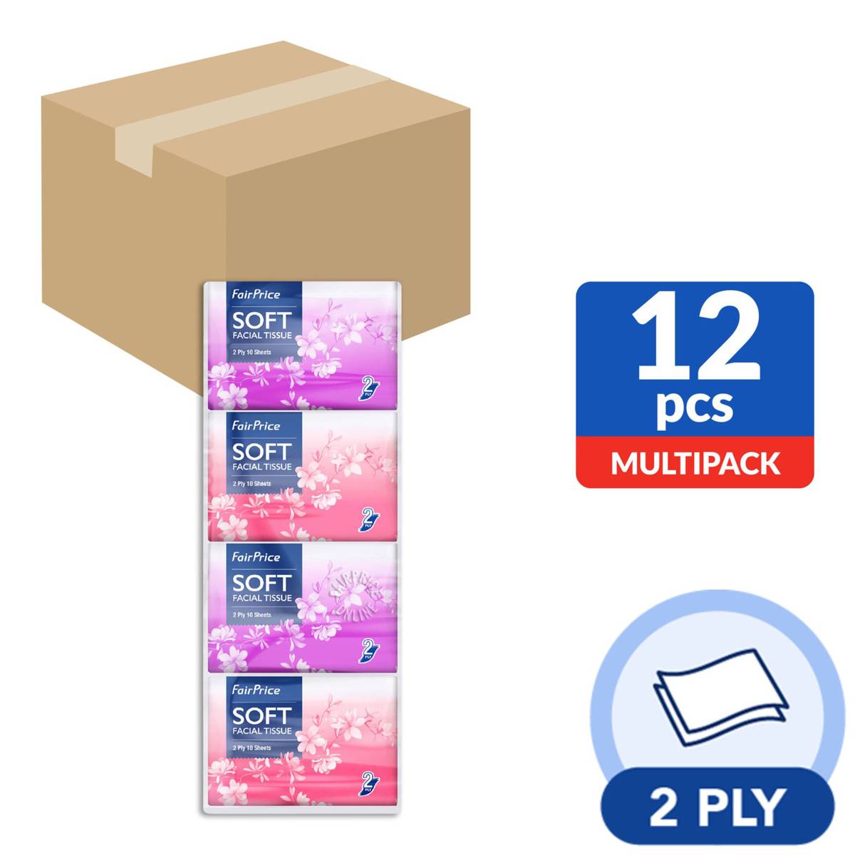 FairPrice Soft White Facial Tissues - Packet | NTUC FairPrice