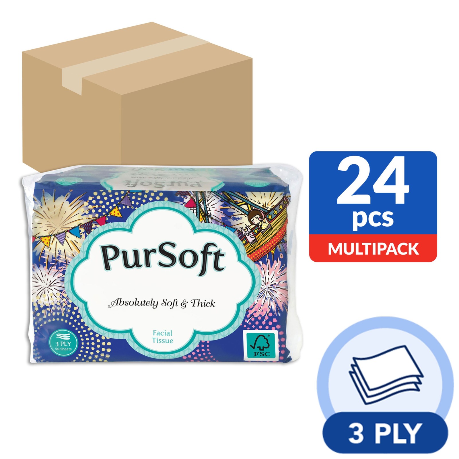 PurSoft Chocolate Rain Tissue Travel Pack (3 ply) | NTUC FairPrice