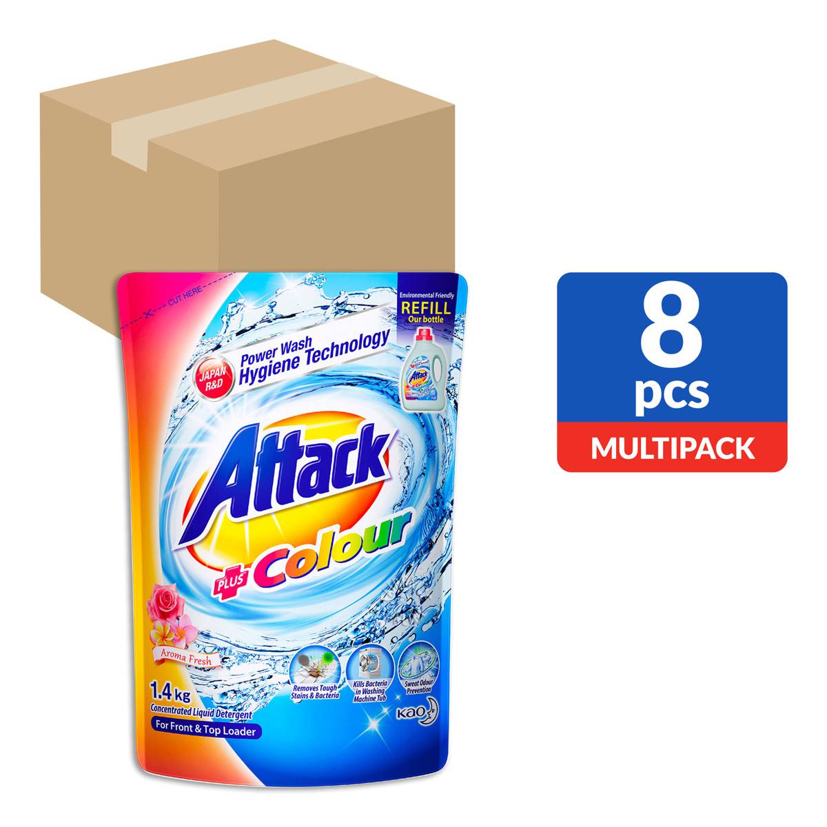 Attack Liquid Detergent Refill - Plus Colour | NTUC FairPrice