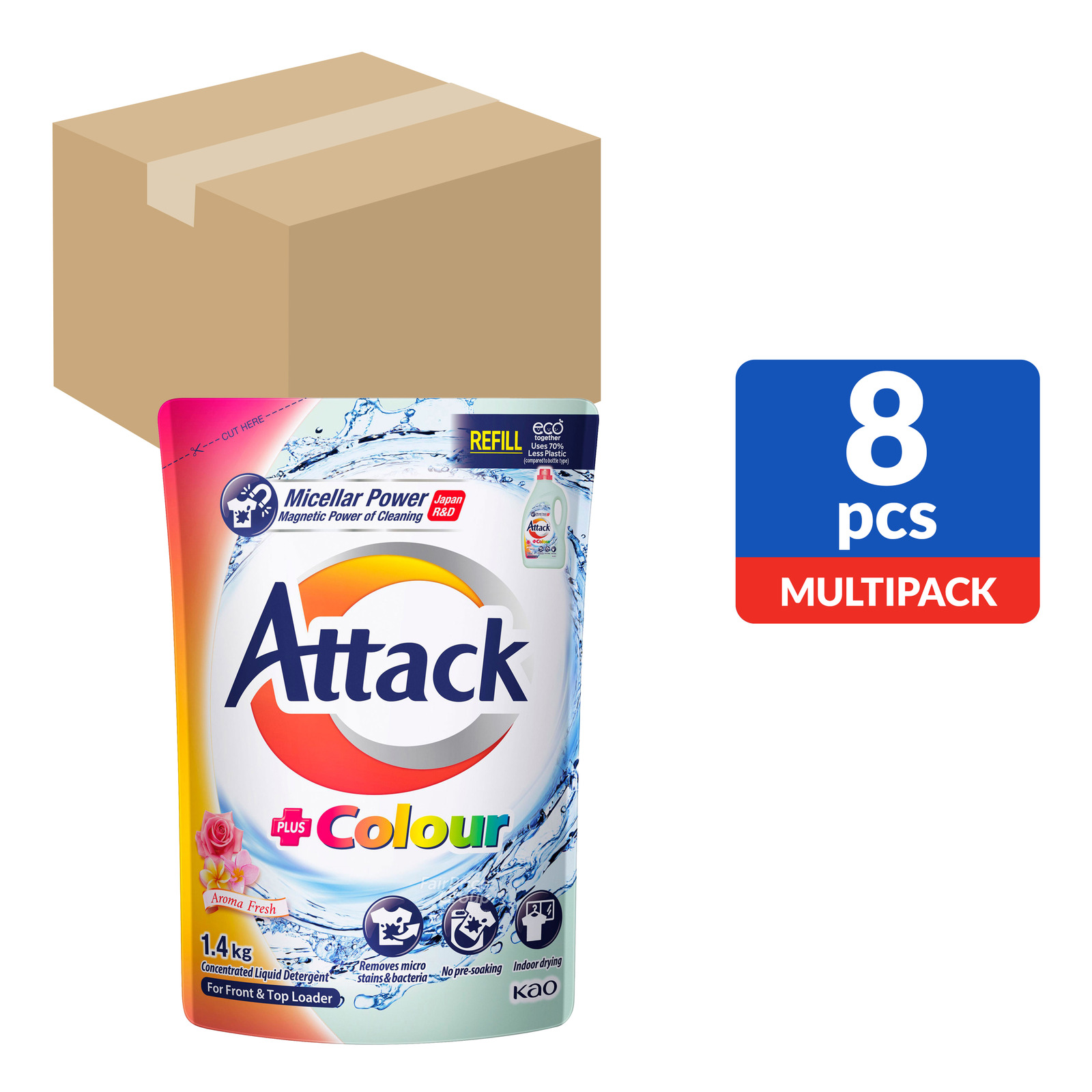 Attack Liquid Detergent Refill - Plus Colour | NTUC FairPrice