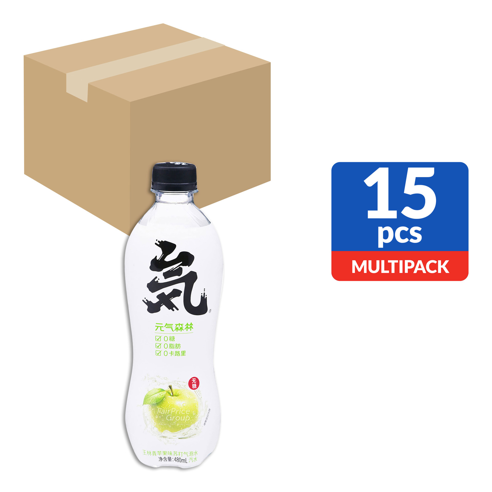 Genki Forest Sparkling Water - Green Apple | NTUC FairPrice