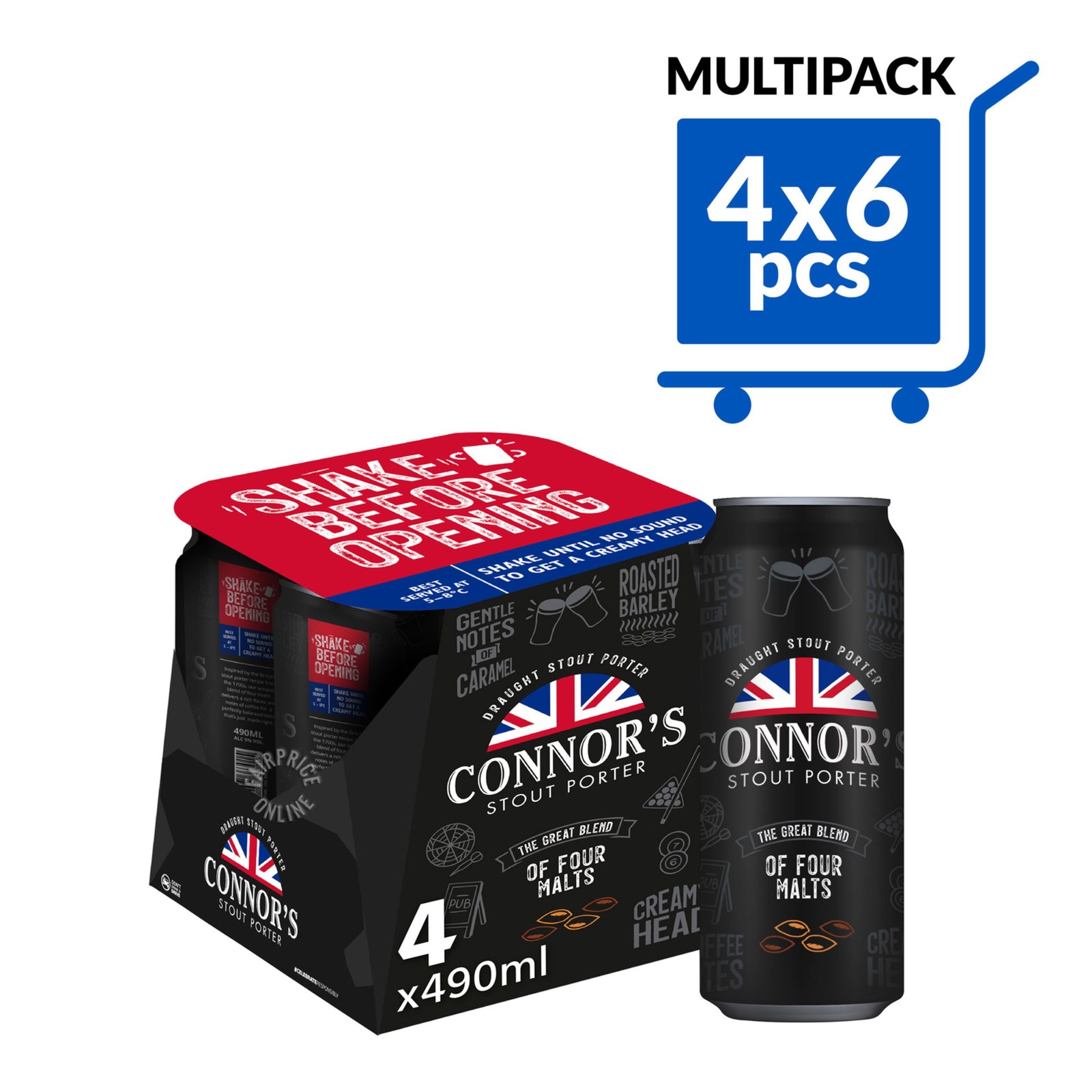 Connor's Stout Porter Can Beer - Four Malts | NTUC FairPrice