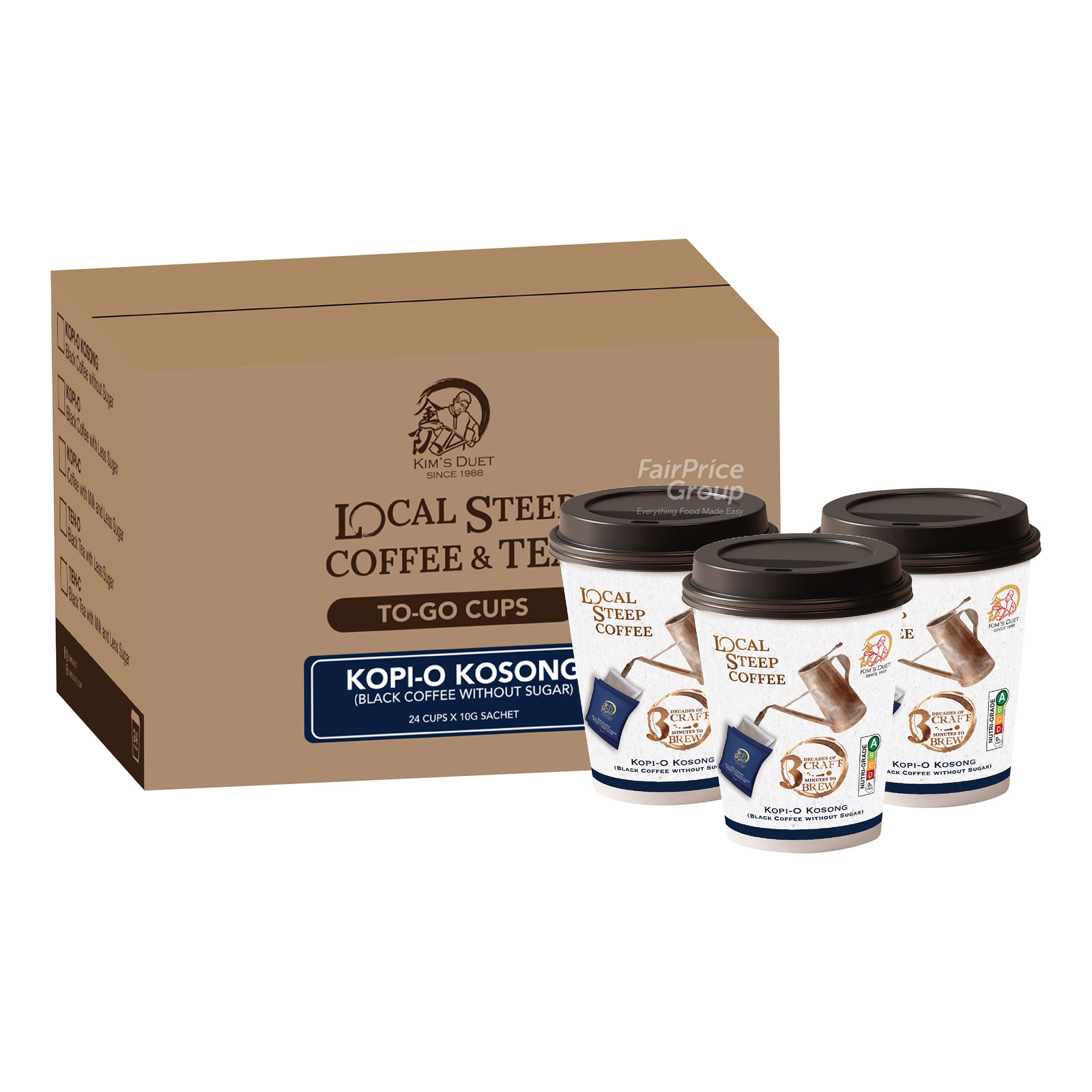 Kim's Duet To-Go Cups - Kopi-O Kosong | NTUC FairPrice
