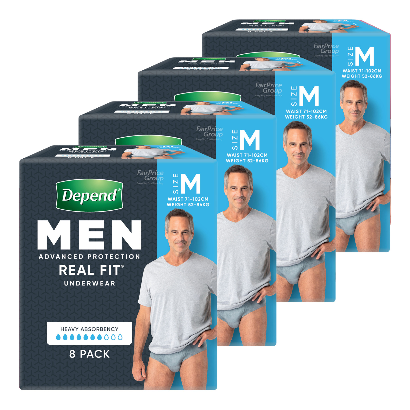 Depend Real-Fit Underwear For Men - M (52 - 86kg) | NTUC FairPrice