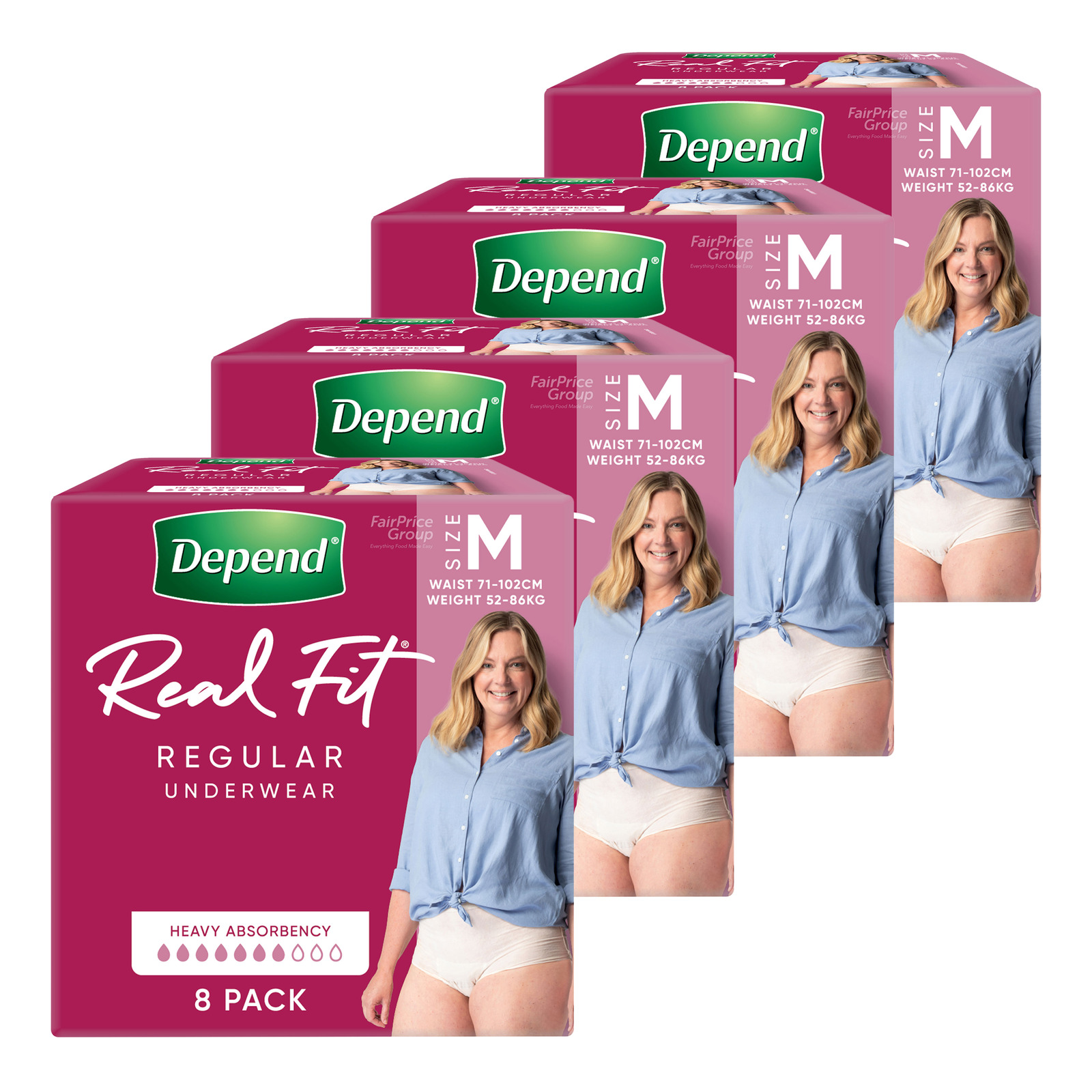 Depend Real-Fit Underwear For Women - M (52 - 86kg) | NTUC FairPrice