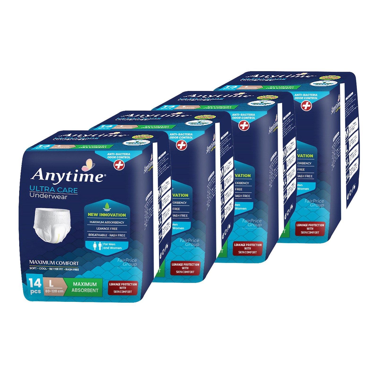 Anytime Anti-bacterial & Odour Control Adult Pants - L | NTUC FairPrice