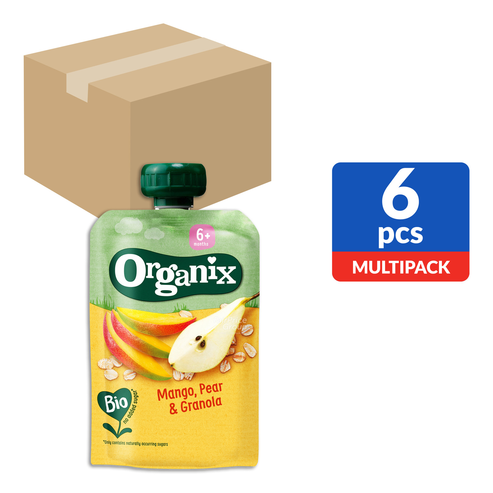 Organix Fruit Puree Pouch - Mango, Pear & Granola | NTUC FairPrice