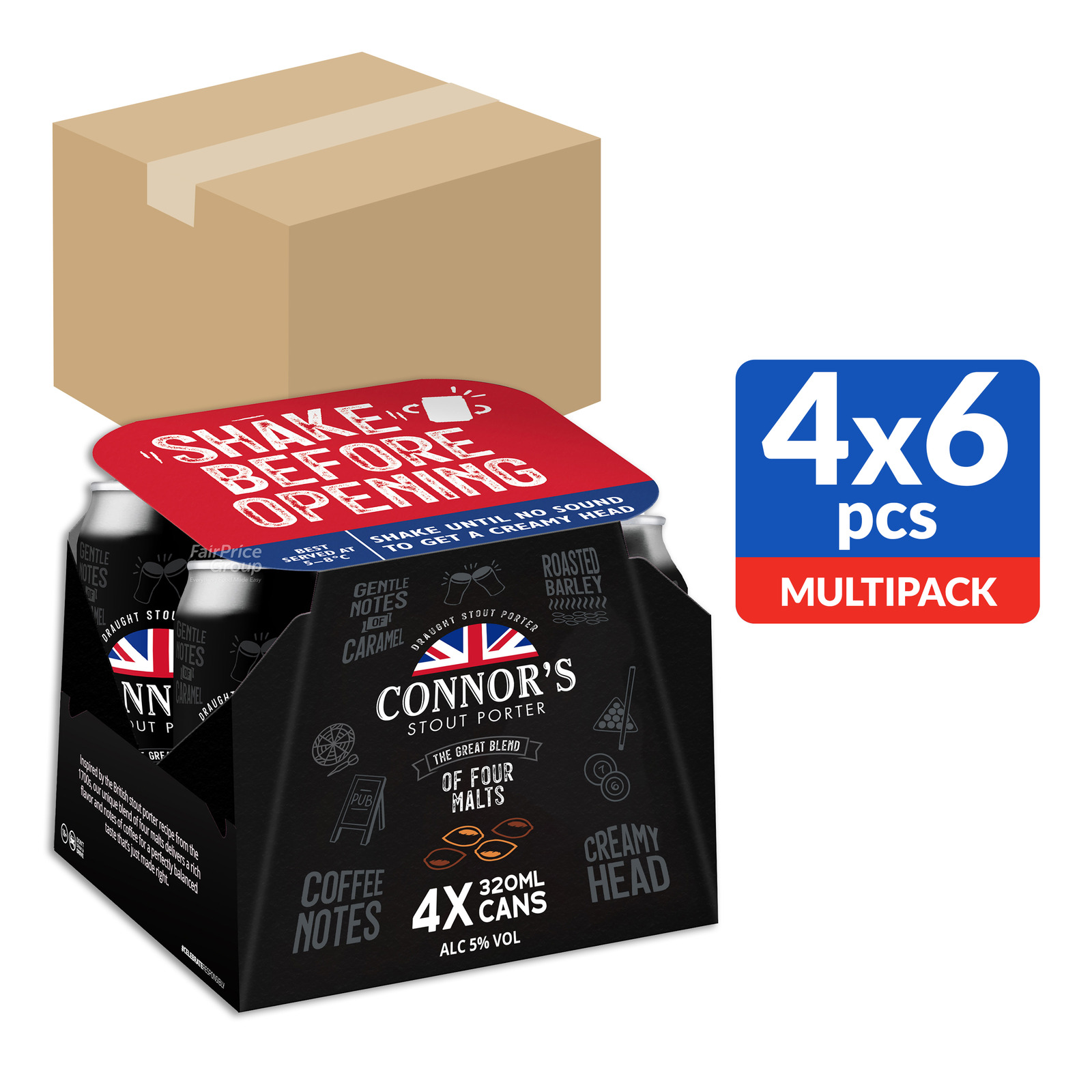 Connor's Stout Porter Can Beer - Four Malts | NTUC FairPrice