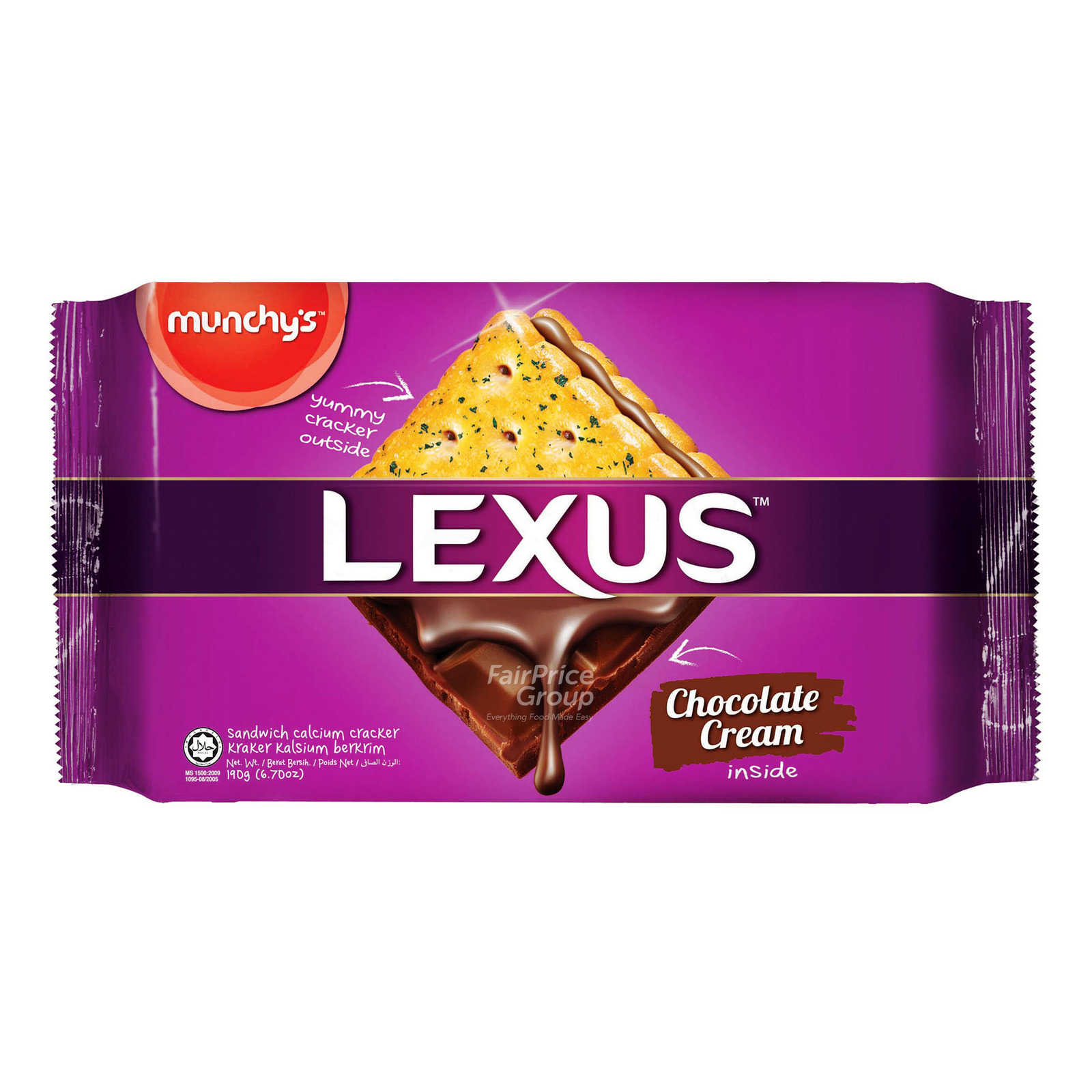 Munchy's Lexus Sandwich Calcium Crackers - Chocolate | NTUC FairPrice