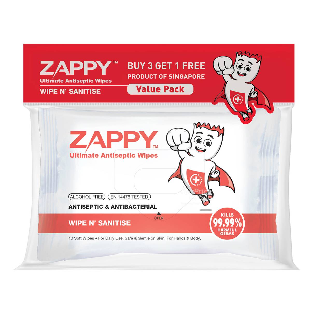 Zappy Ultimate Antiseptic Wet Wipes | NTUC FairPrice