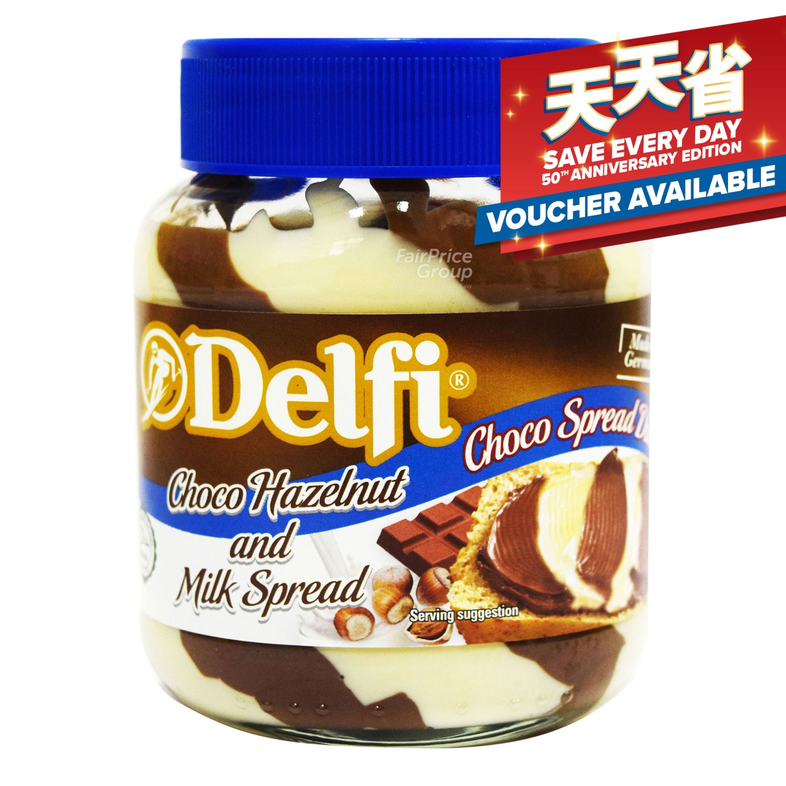 Delfi Chocolate Spread - Choco Hazelnut & Milk | NTUC FairPrice