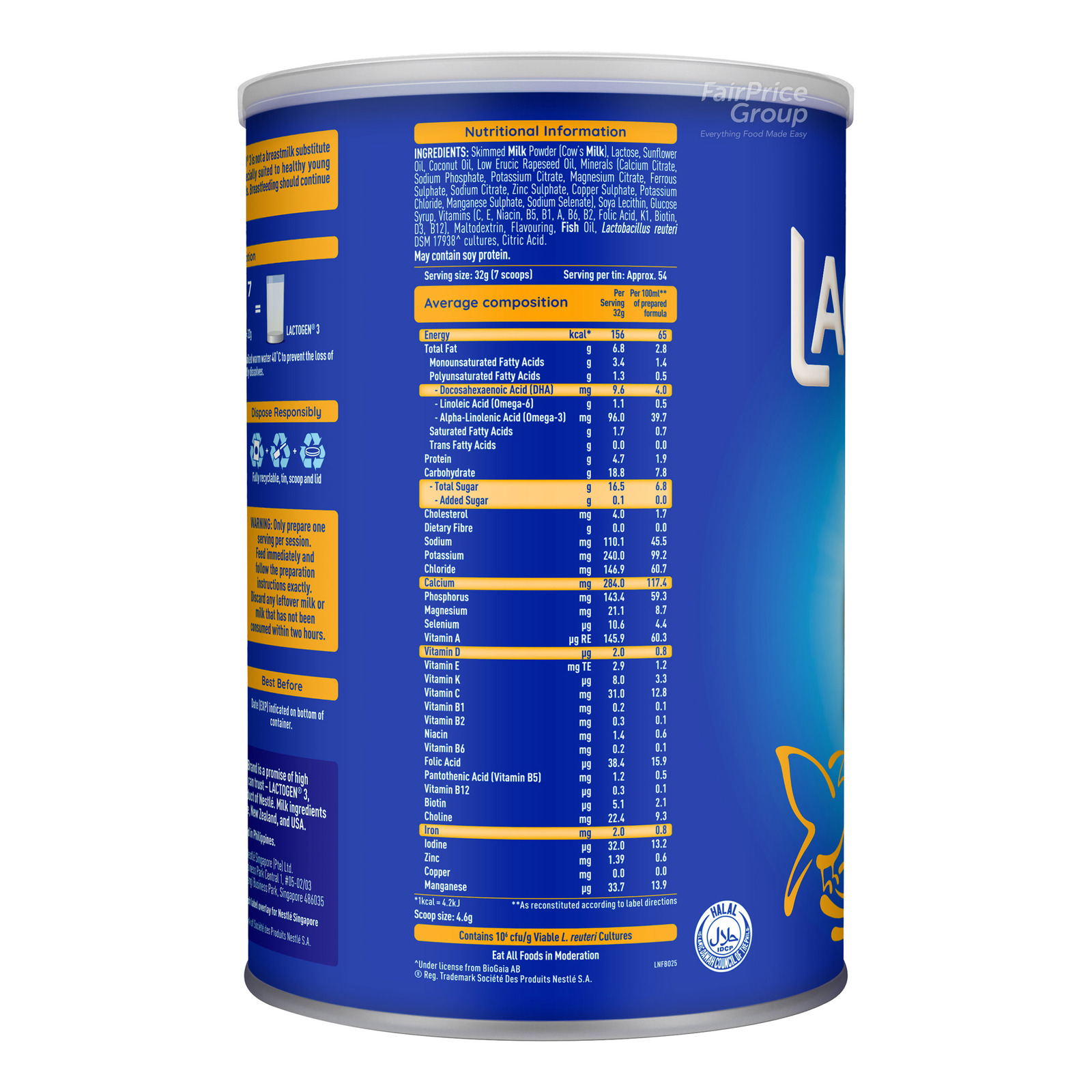 Nestlé LACTOGEN 3 Growing Up Milk Formula 1.8kg | NTUC FairPrice