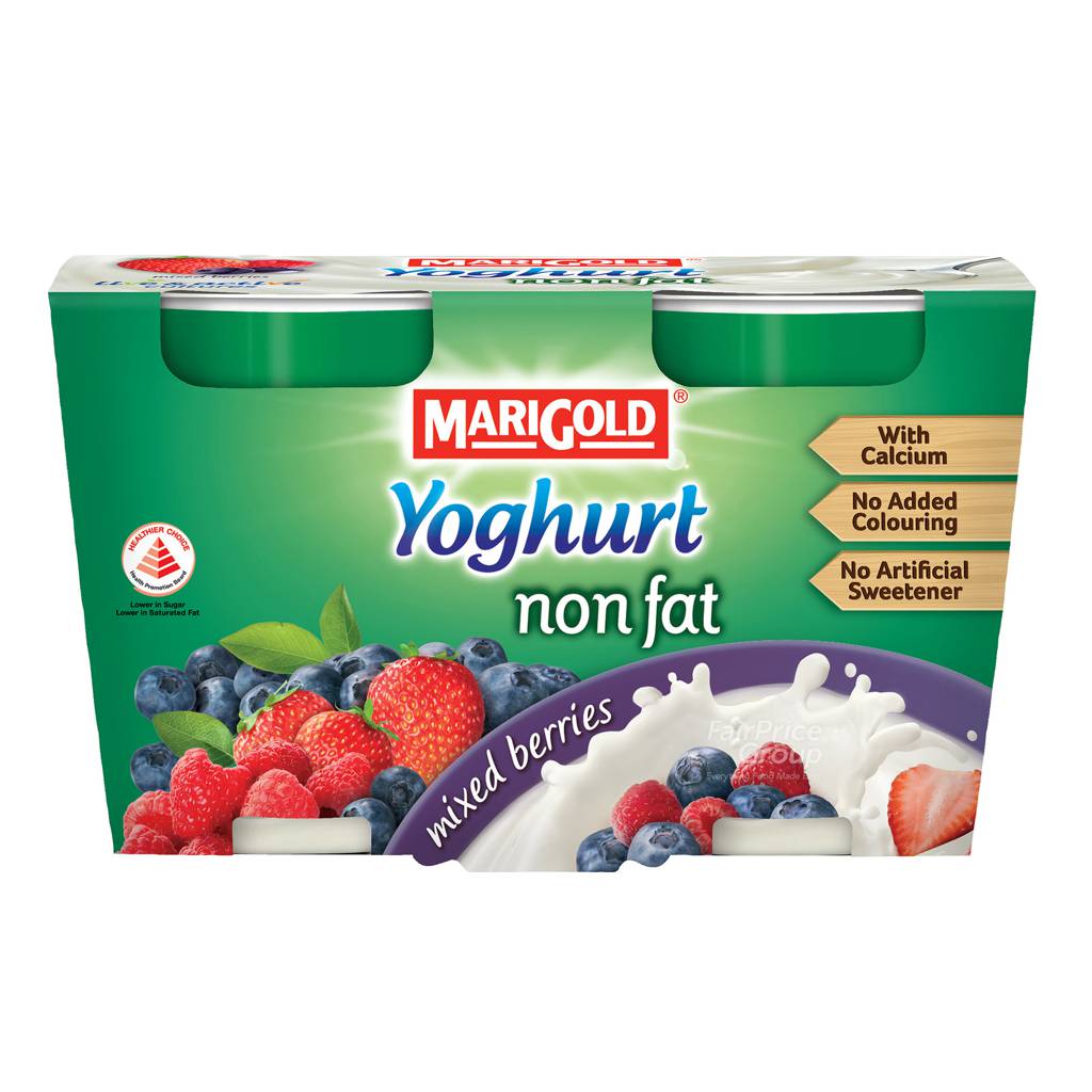 Marigold Non Fat Yoghurt - Mixed Berries | NTUC FairPrice