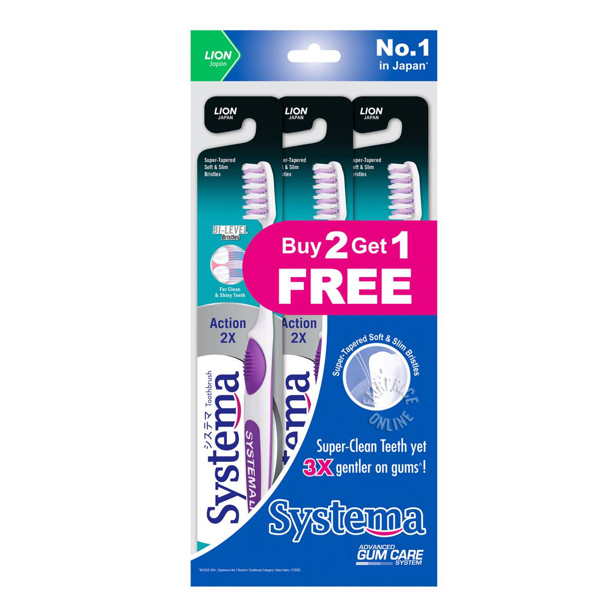 Systema Action 2x Toothbrush - Bi-Level Bristles | NTUC FairPrice