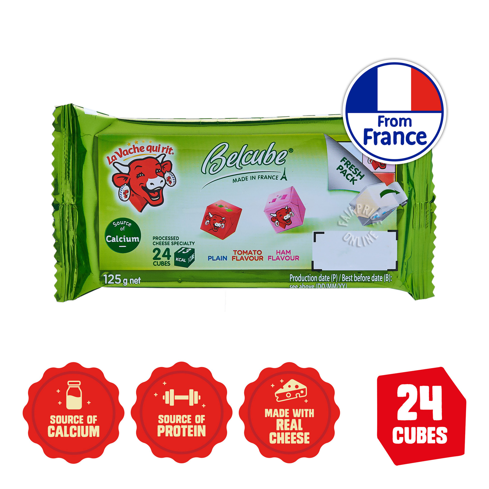 The Laughing Cow Cheese Snack Belcube - Plain, Tomato & Ham | NTUC ...