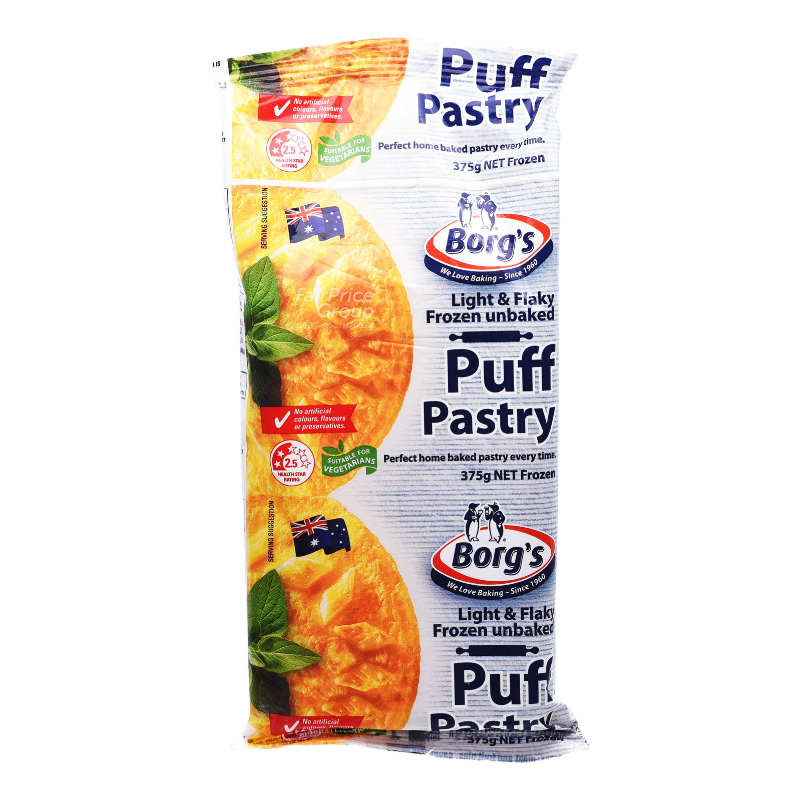 Borg's Frozen Puff Pastry - Light & Flaky (Unbaked) | NTUC FairPrice