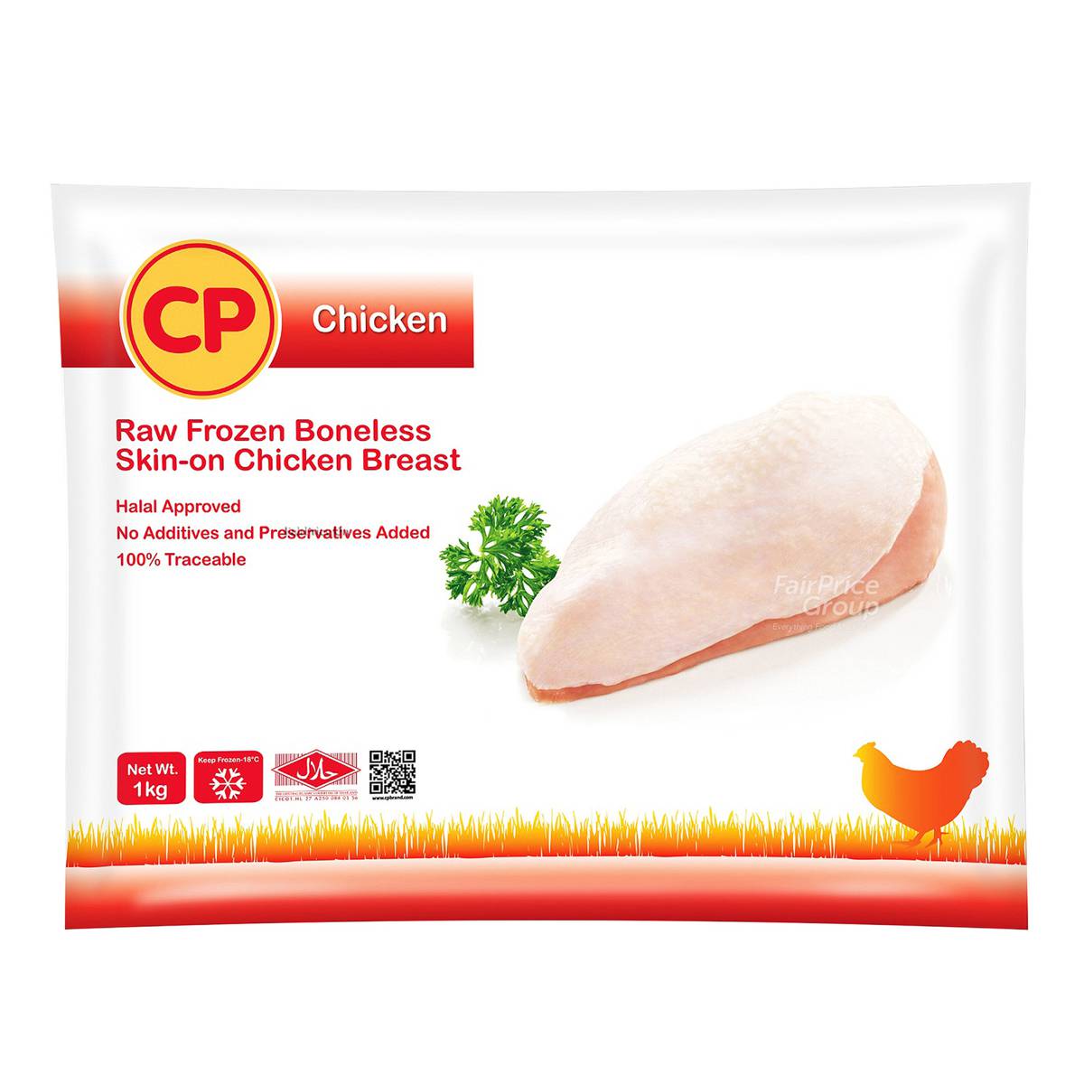 CP Raw Frozen Chicken Breast - Boneless Skin-on | NTUC FairPrice