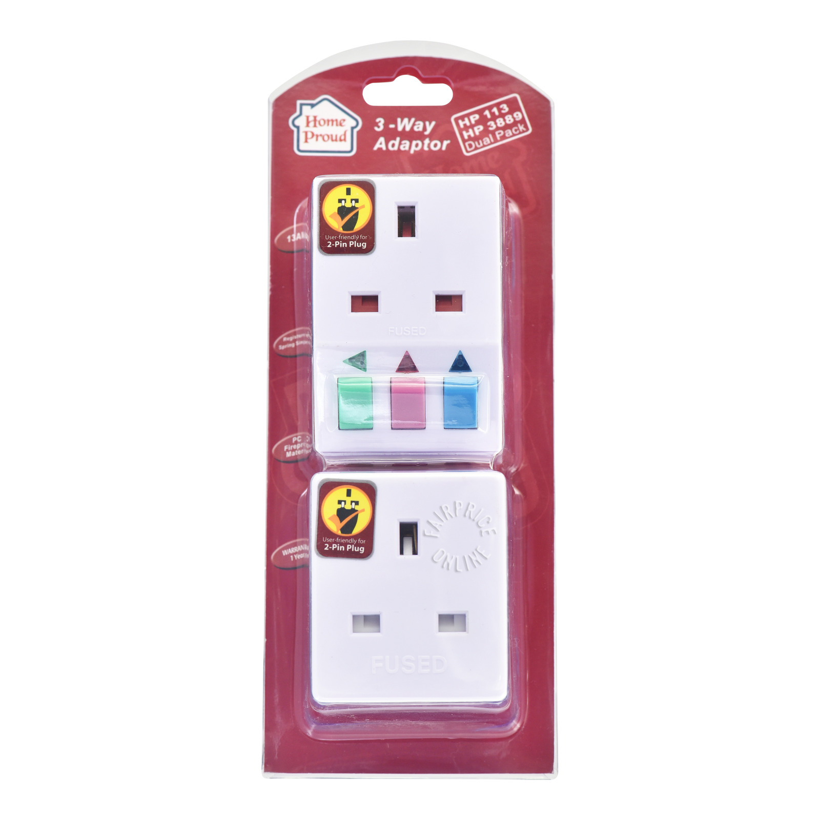HomeProud 3 Way Adaptor | NTUC FairPrice