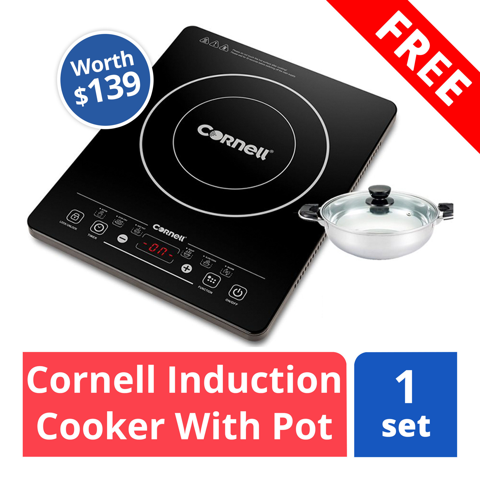FREE Cornell Induction Cooker with pot (worth $139) | NTUC FairPrice