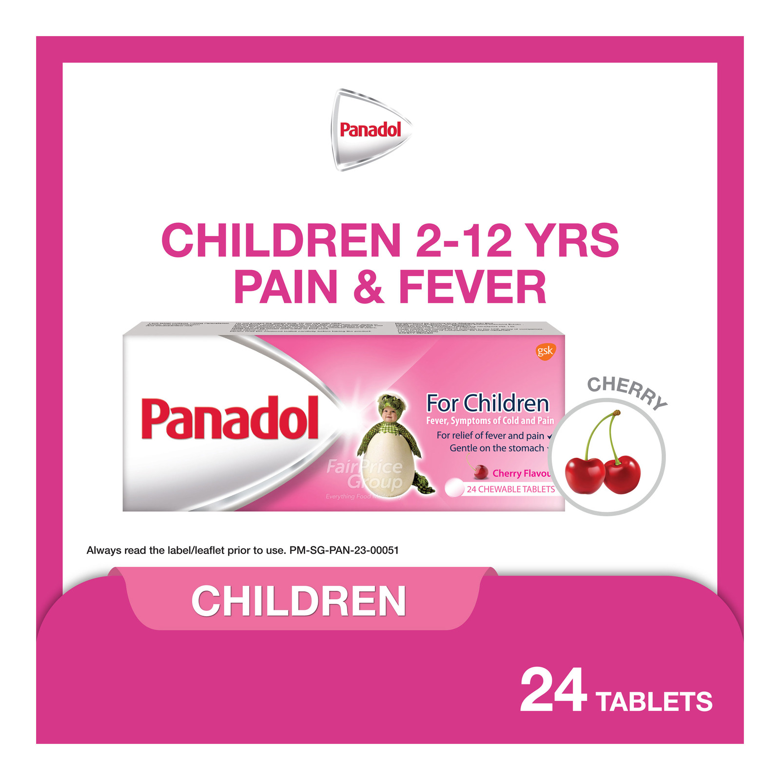 Panadol Children's Chewable Tablets - Cherry | NTUC FairPrice