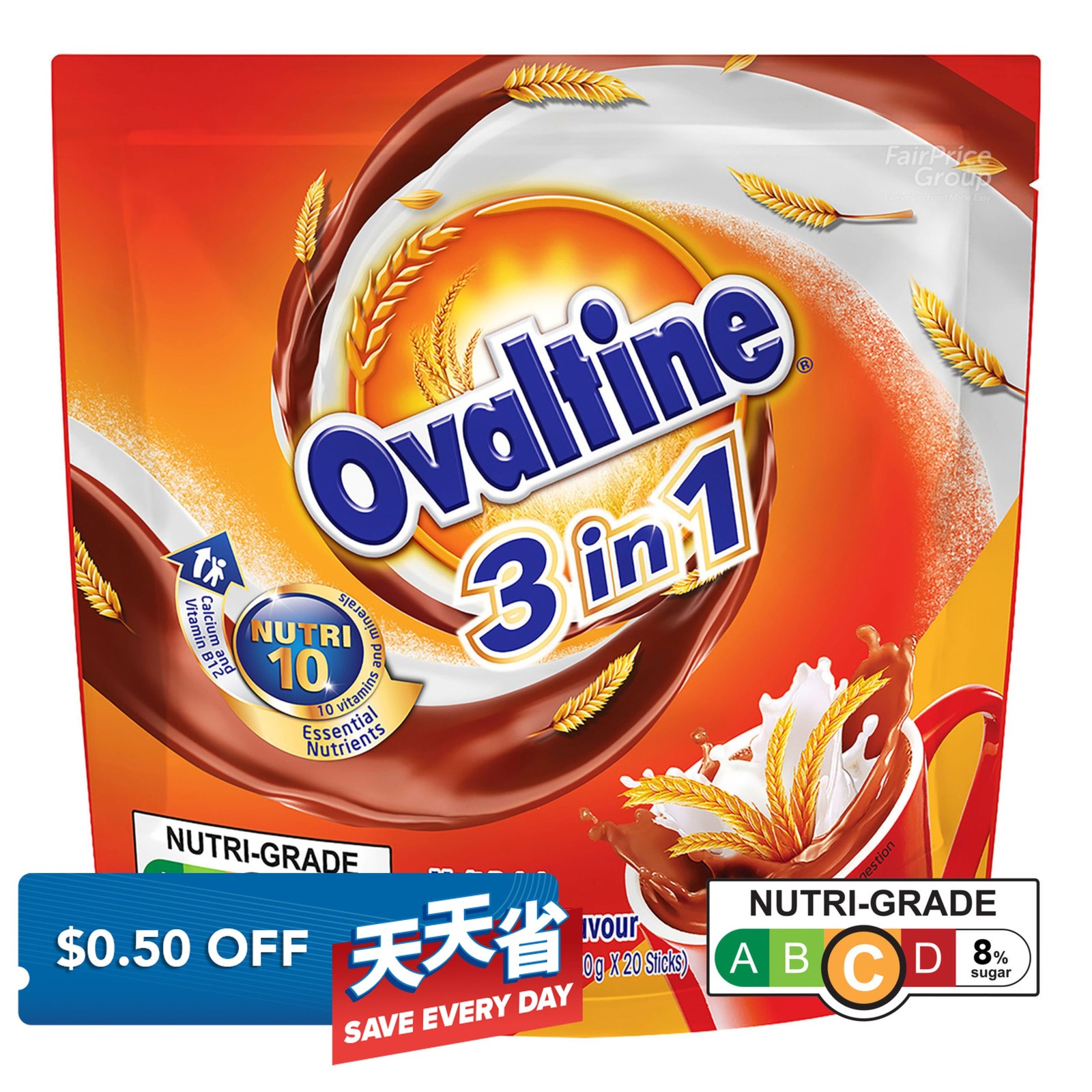 Ovaltine 3 in 1 Instant Malt Drink Sachets - Chocolate | NTUC FairPrice
