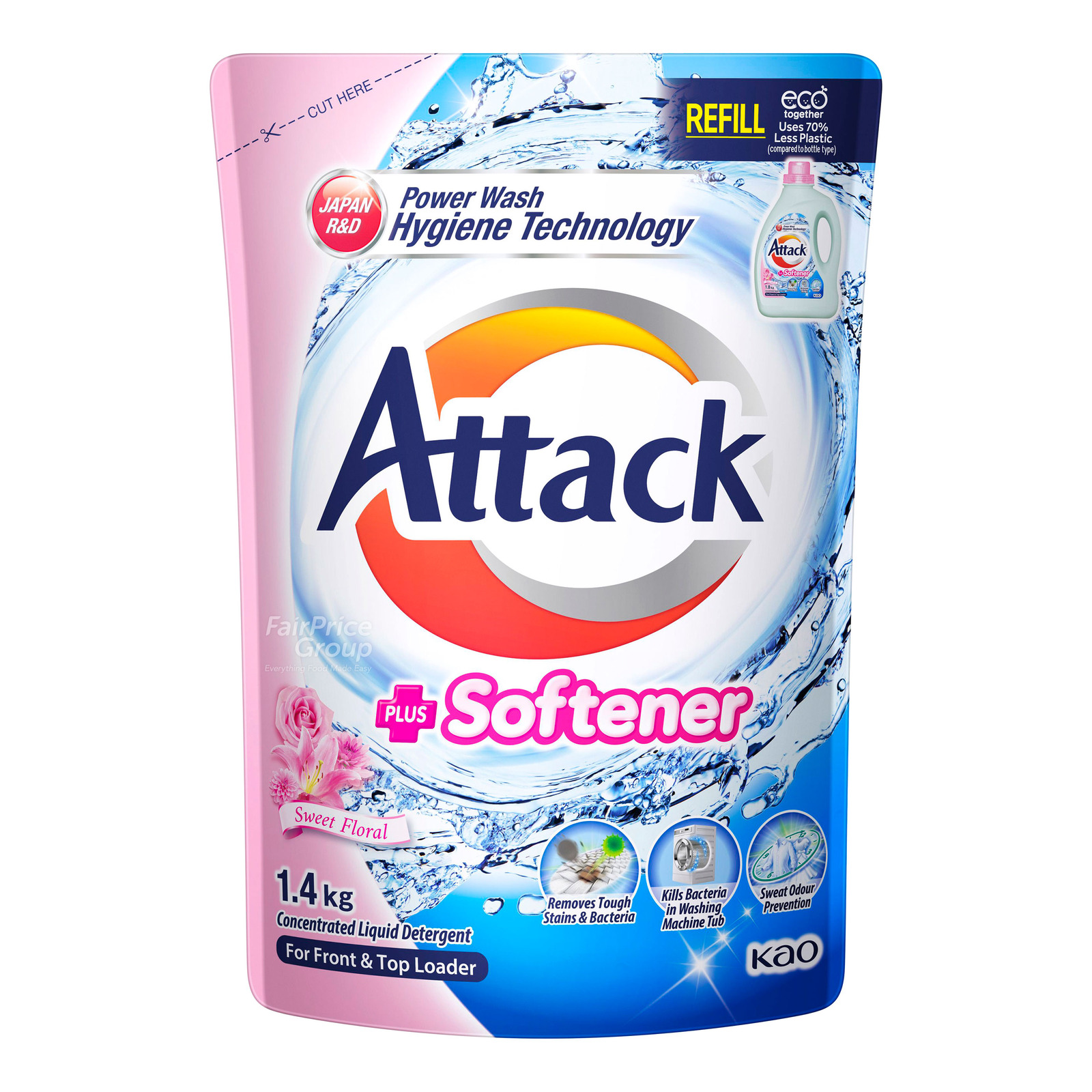 Attack Liquid Detergent Refill - Plus Softener | NTUC FairPrice