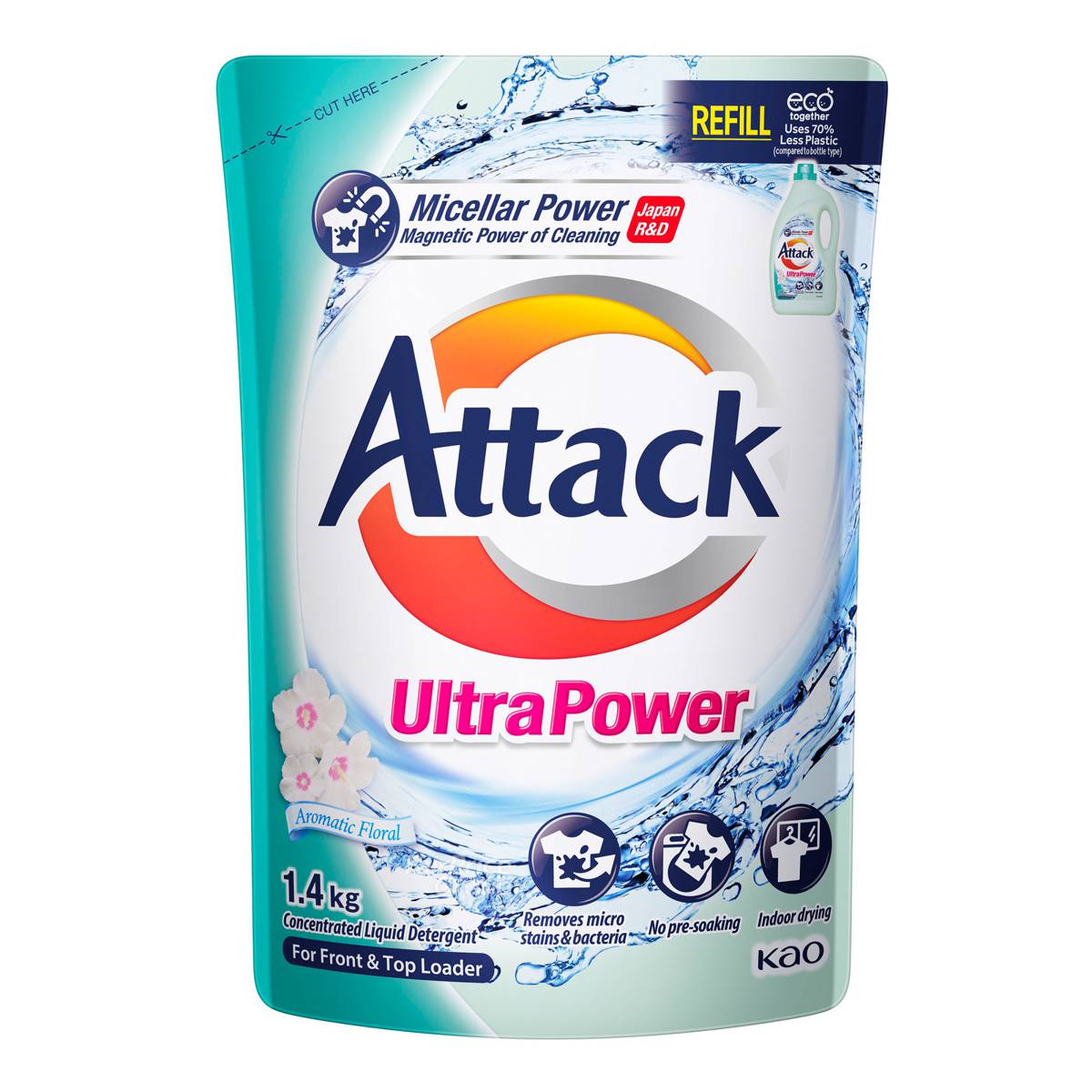 Attack Liquid Detergent Refill - Ultra Power (Aromatic Floral) | NTUC FairPrice